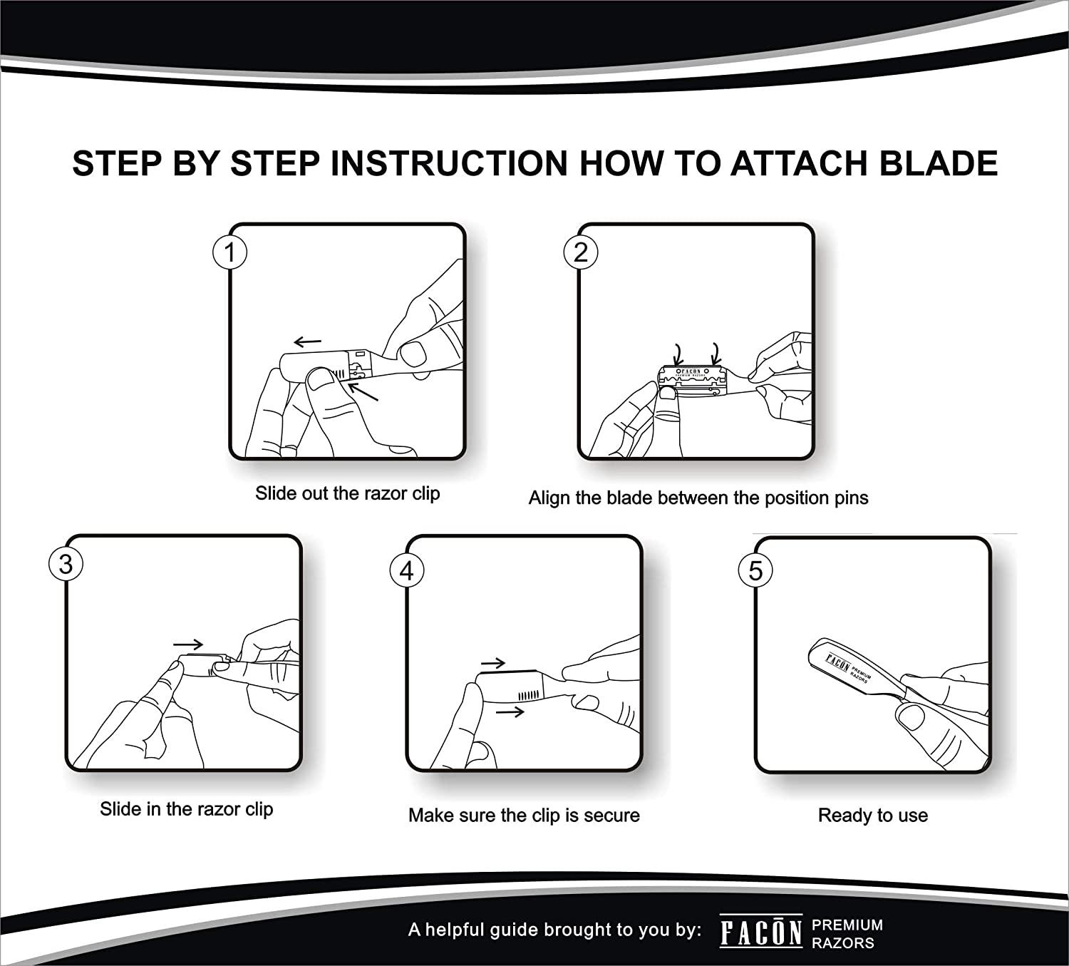 100 Blades + Facn Professional Japanese Straight Edge Barber Razor ...