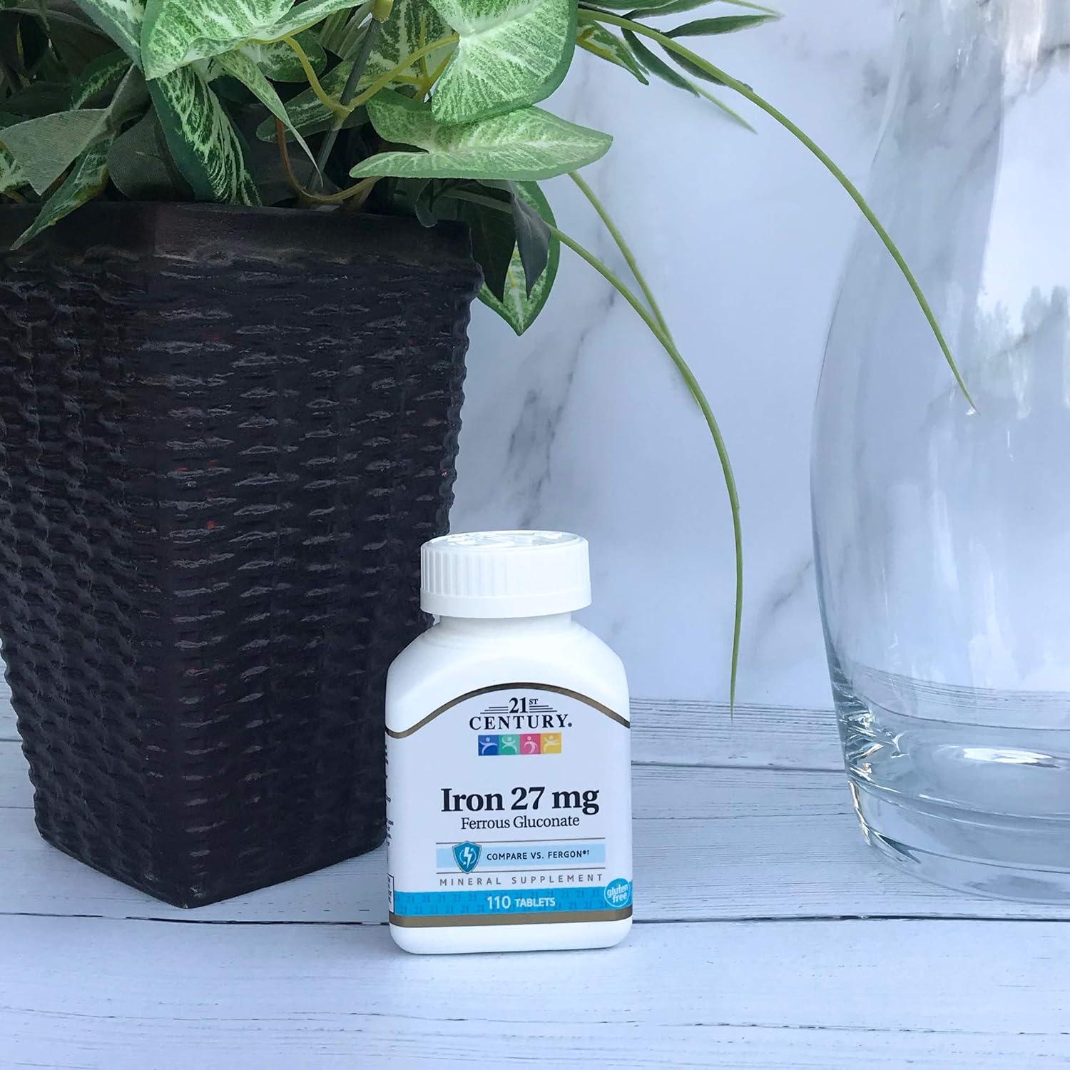 21st Century Iron 27mg Ferrous Gluconate Tablets - 110 Count | Buy Now ...