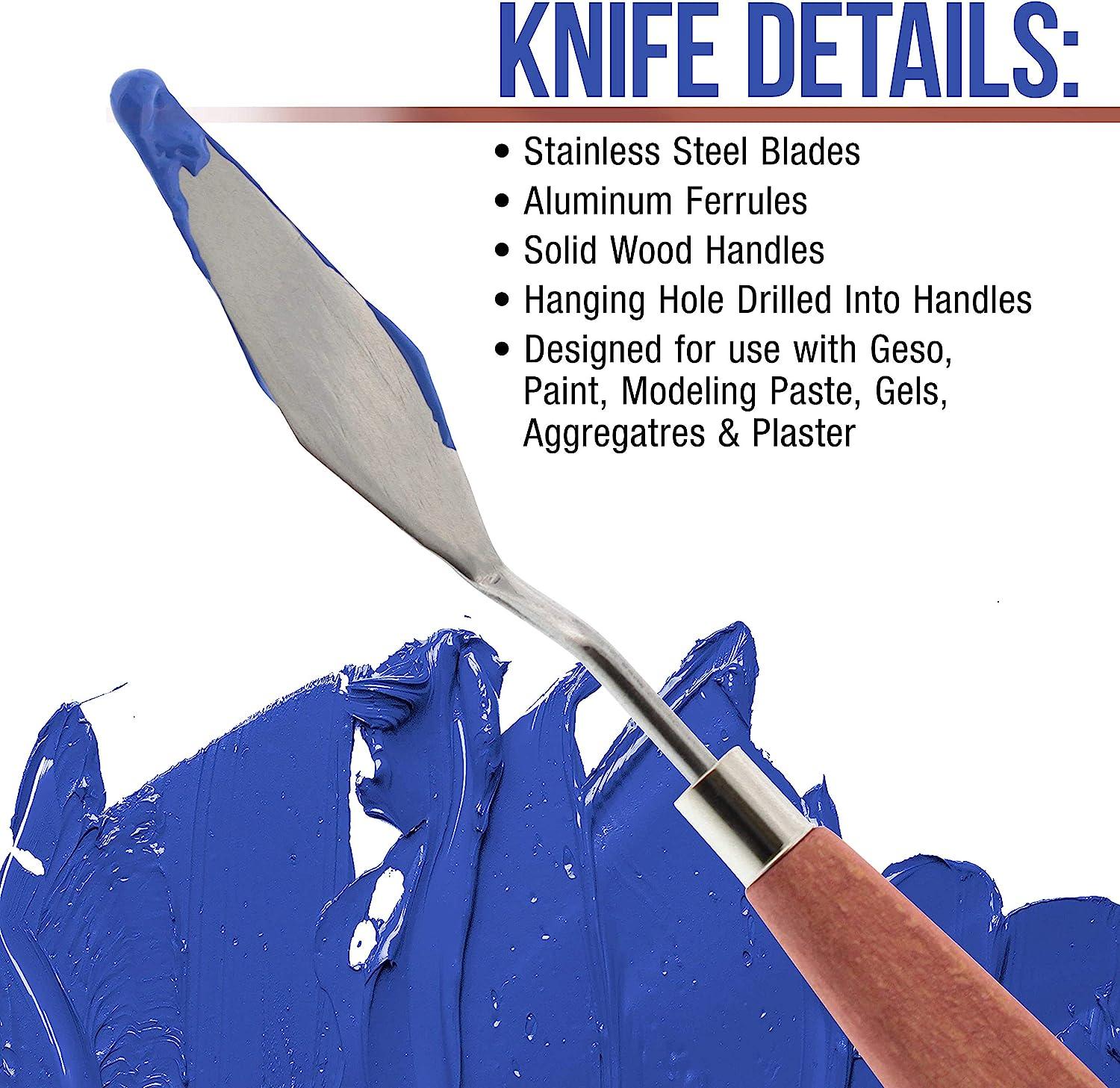 U.S. Art Supply 18-Piece Stainless Steel Palette Knife Set - Artist Painting Knives for Color ...