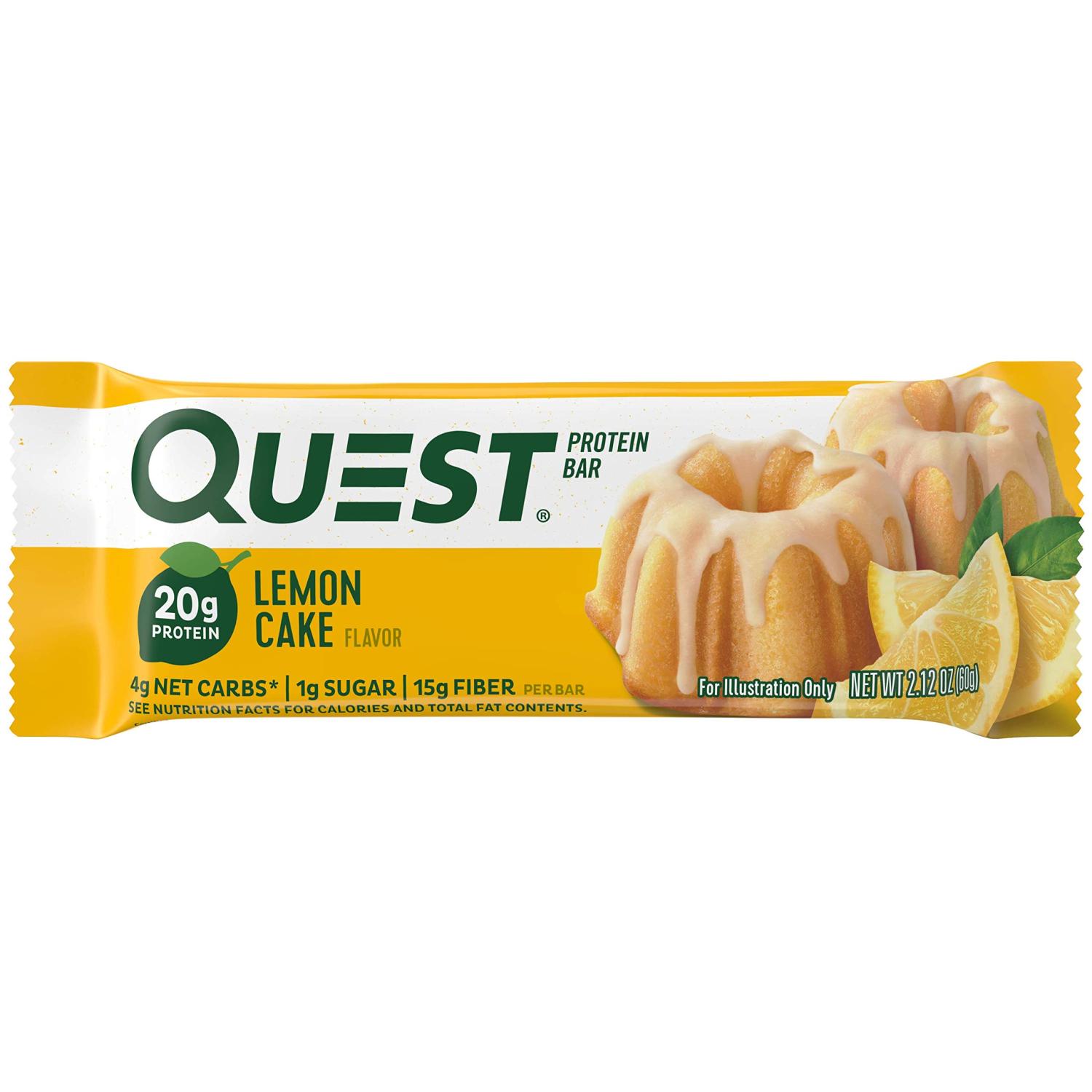 Quest Nutrition Lemon Cake Protein Bar High Protein Low Sugar ...