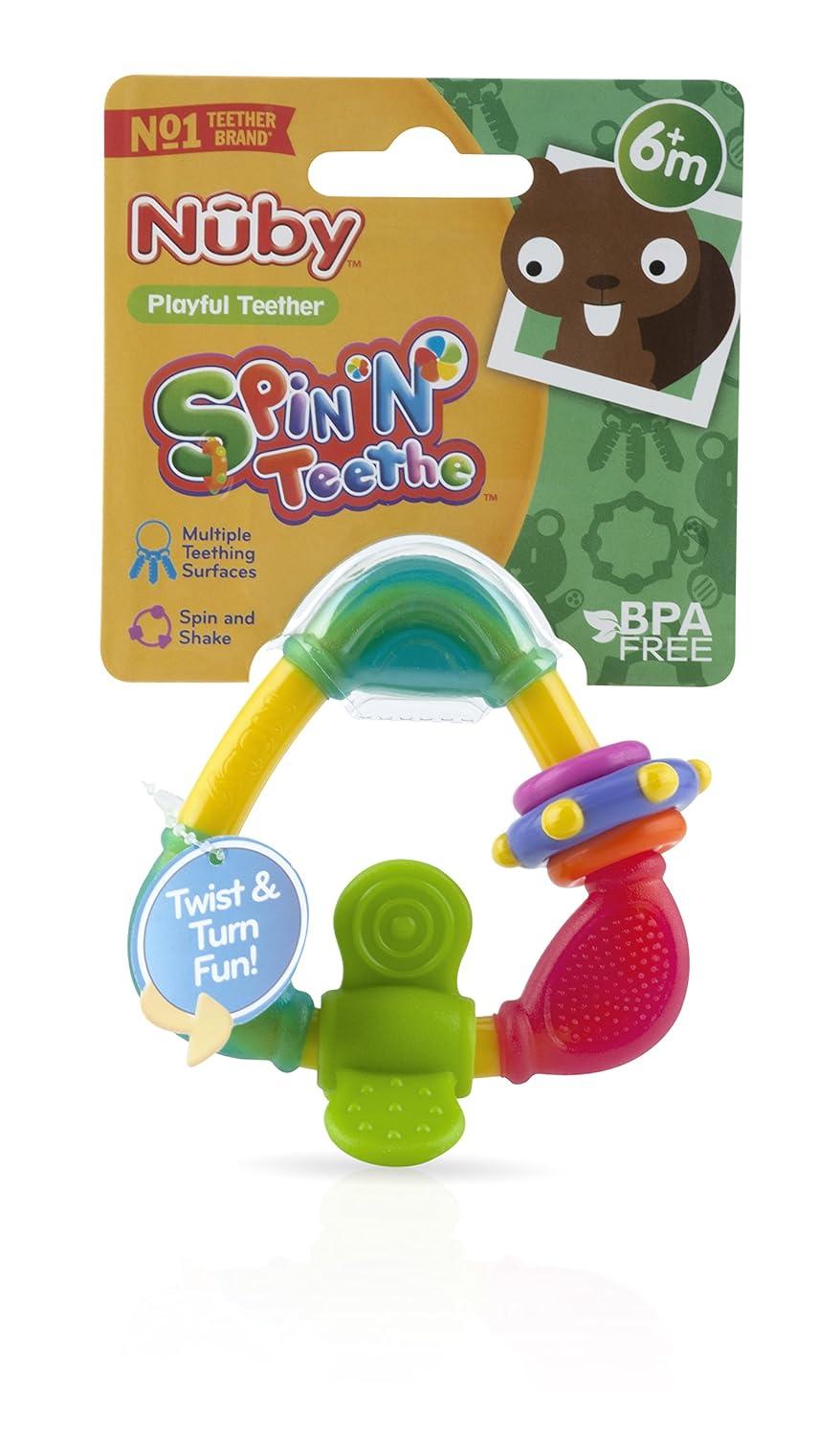 Nuby Spin N' Teethe Teether - Pack of 2, Assorted Colors | Best ...