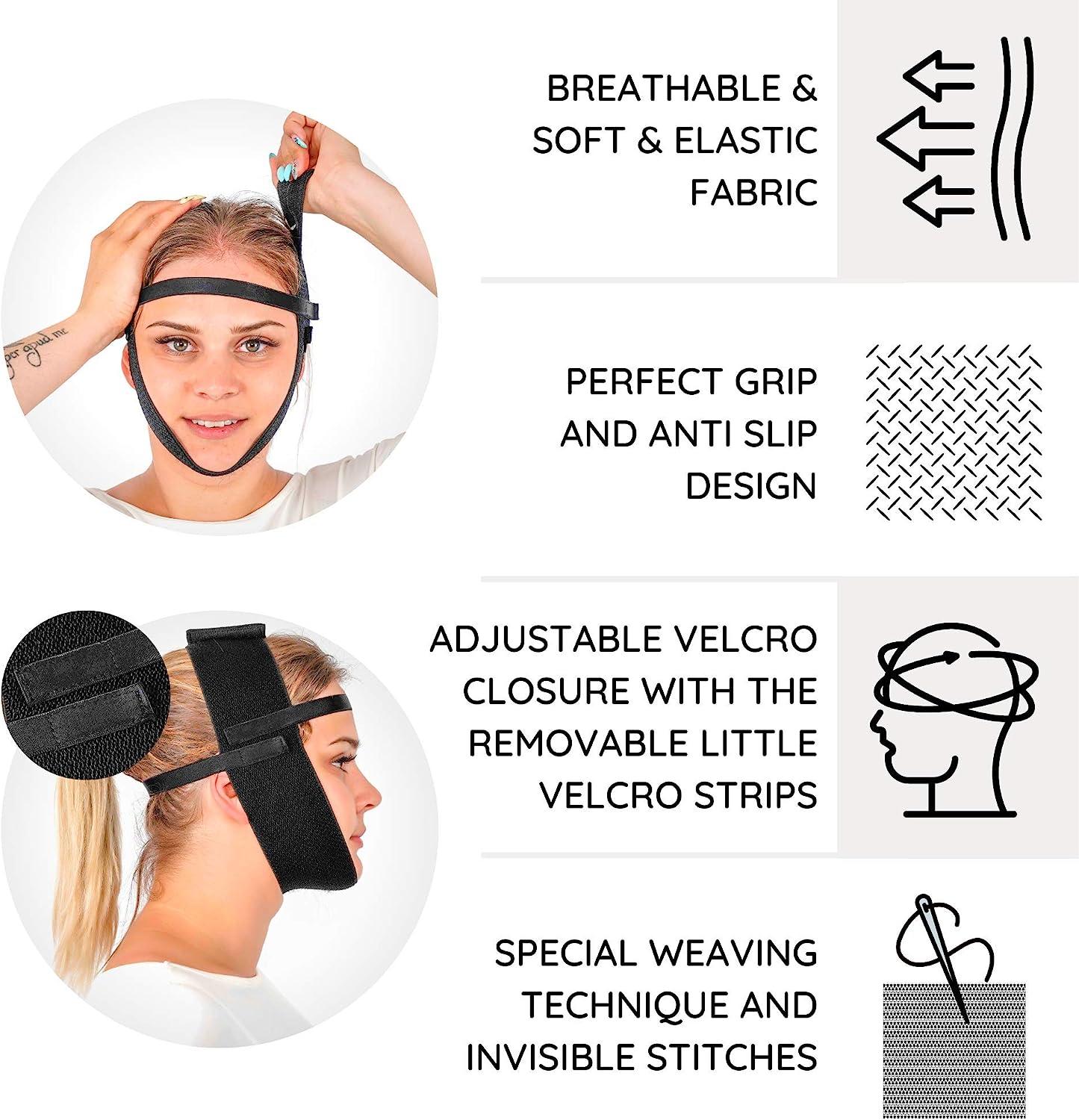 Post Surgery Facial Compression Chin Strap Band for Double Chin, Face ...