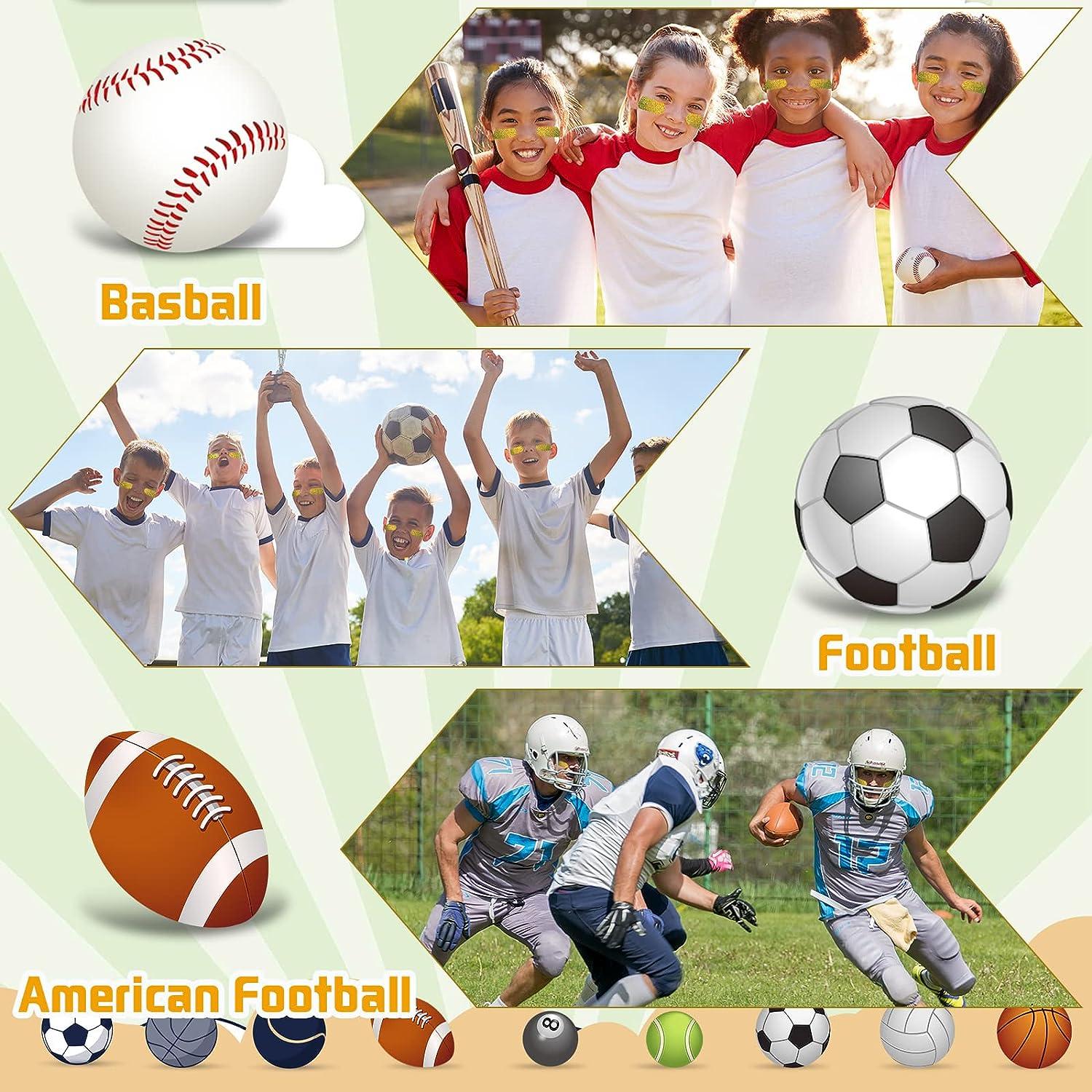 80 Pairs Glitter Sports Eye Stickers - Adhesive Strips for Baseball ...