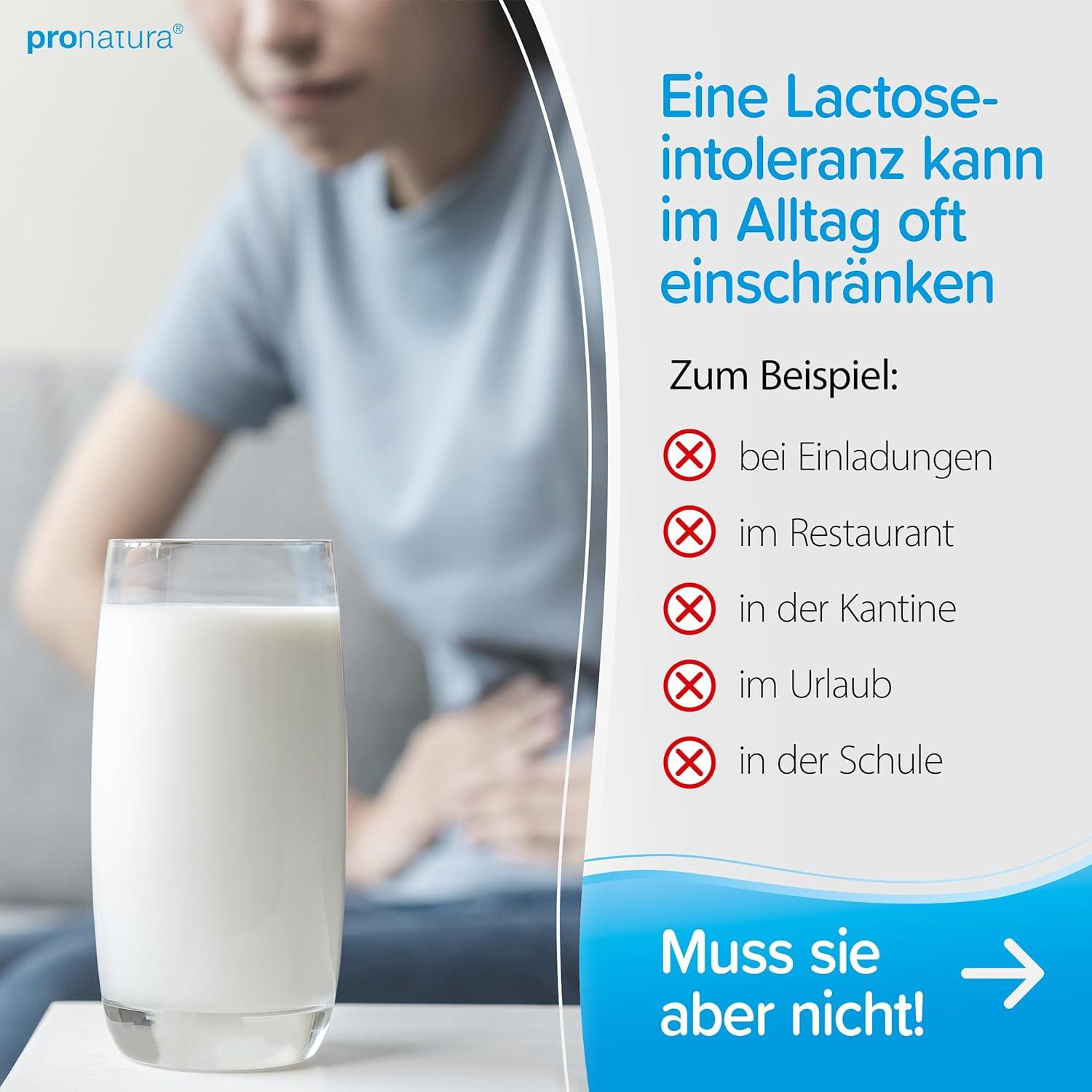 Pro Natura Lactrase 6000 - Lactase Capsules for Lactose Intolerance ...