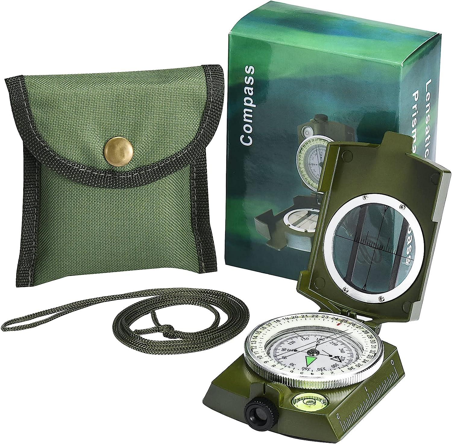 Military Lensatic Sighting Compass Survival with Carrying Bag Compass ...