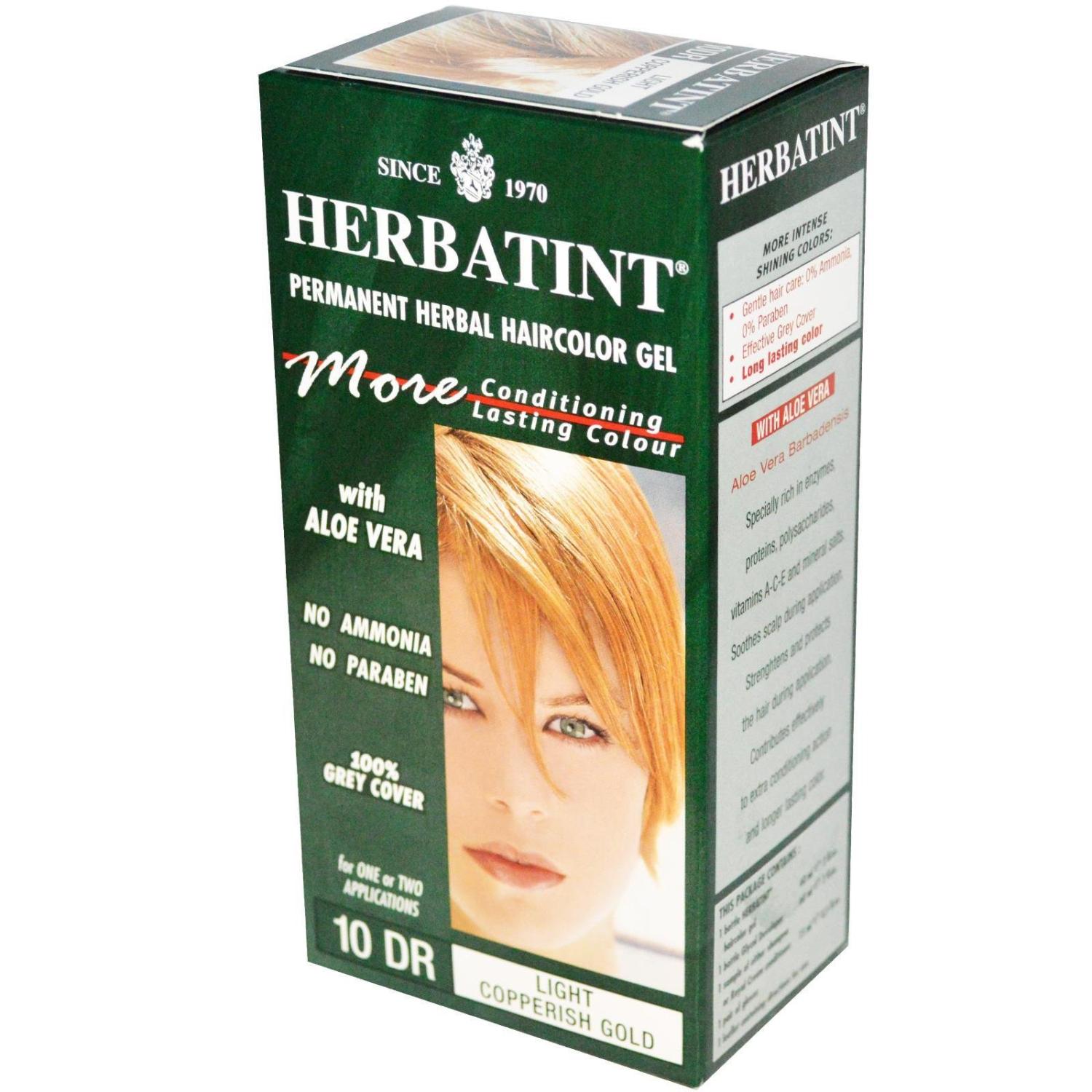 Herbatint 10 DR Light Copperish Gold - Permanent Herbal Hair Colour Gel ...