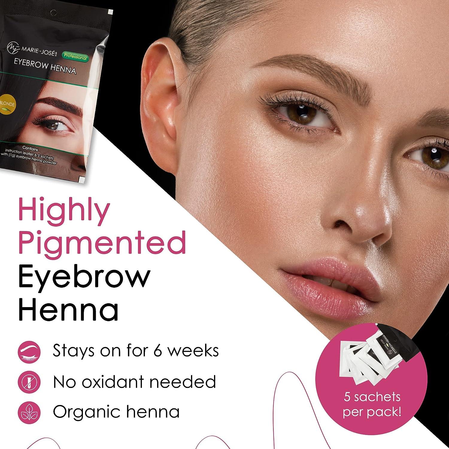 Marie-Jos & Co Blonde Henna Brow Tinting Kit - Long-Lasting, Water ...