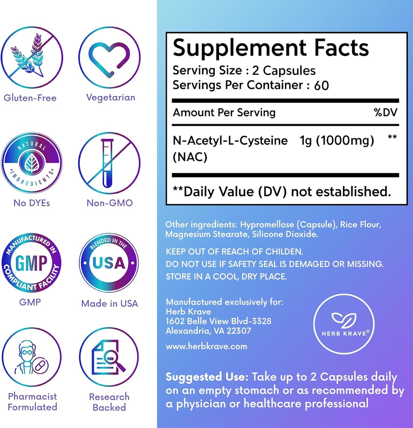 NAC Supplement 1000 mg | N-Acetyl Cysteine | Natural Antioxidant for ...