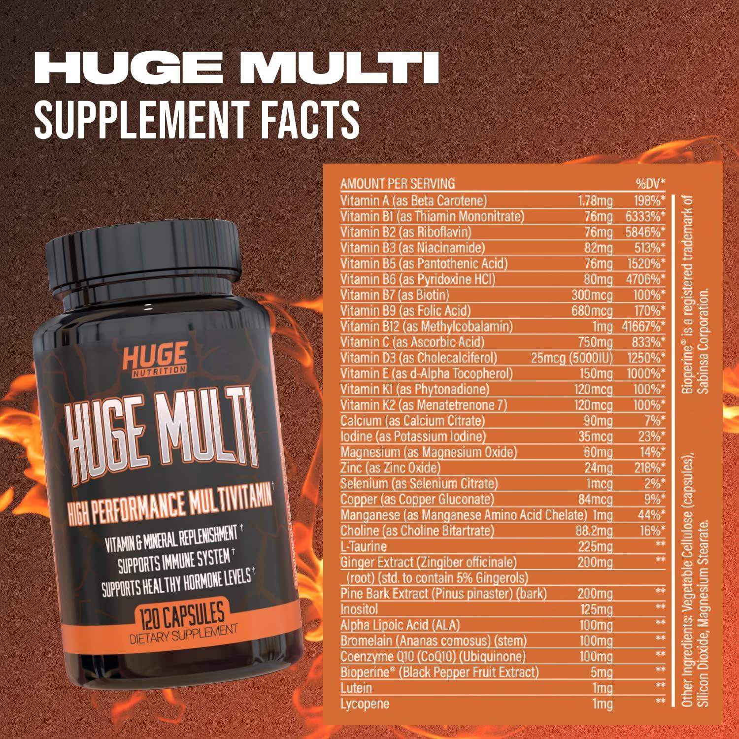 Huge Multi Multivitamin for Men - High-Performance All-in-One Formula ...
