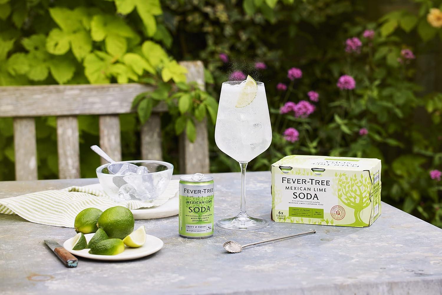 FEVER-TREE Mexican Lime Soda 6 x 150 ml (Pack of 4 total 24 cans) | Buy ...
