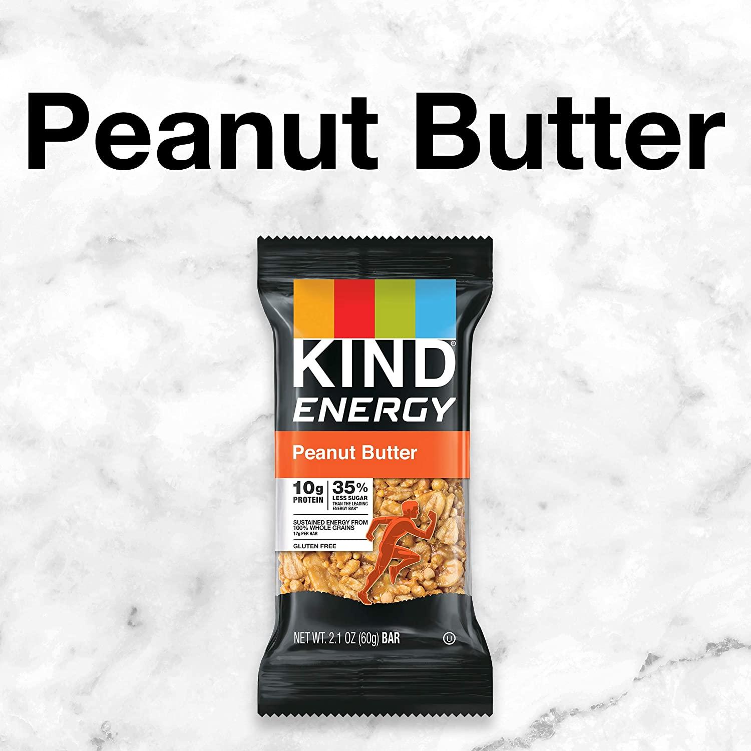 KIND Energy Bars Peanut Butter 2.1oz 30 Count - Gluten Free, 100% Whole ...