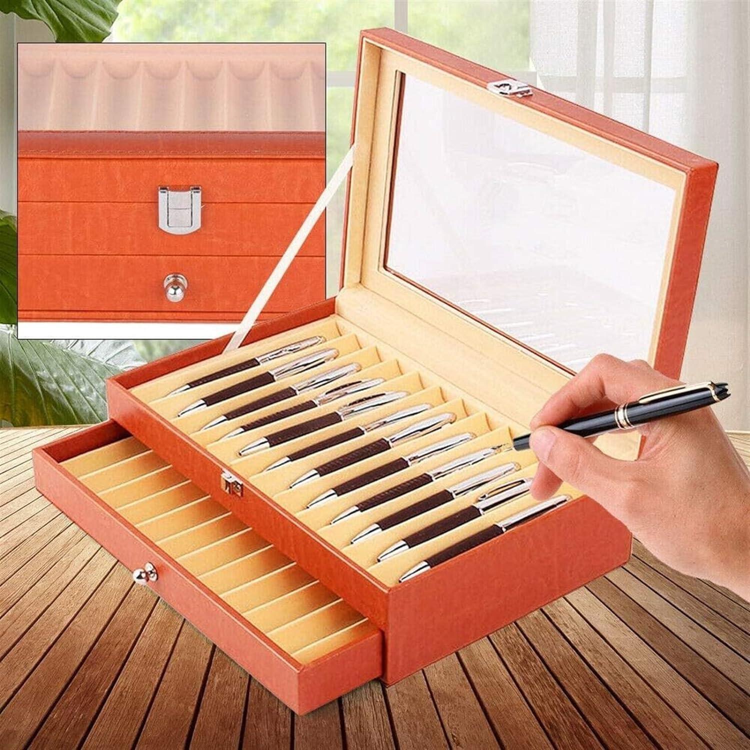 Pen Display case 3-Layer Fountain Pen Display Box 36 Slot Pen Storage ...