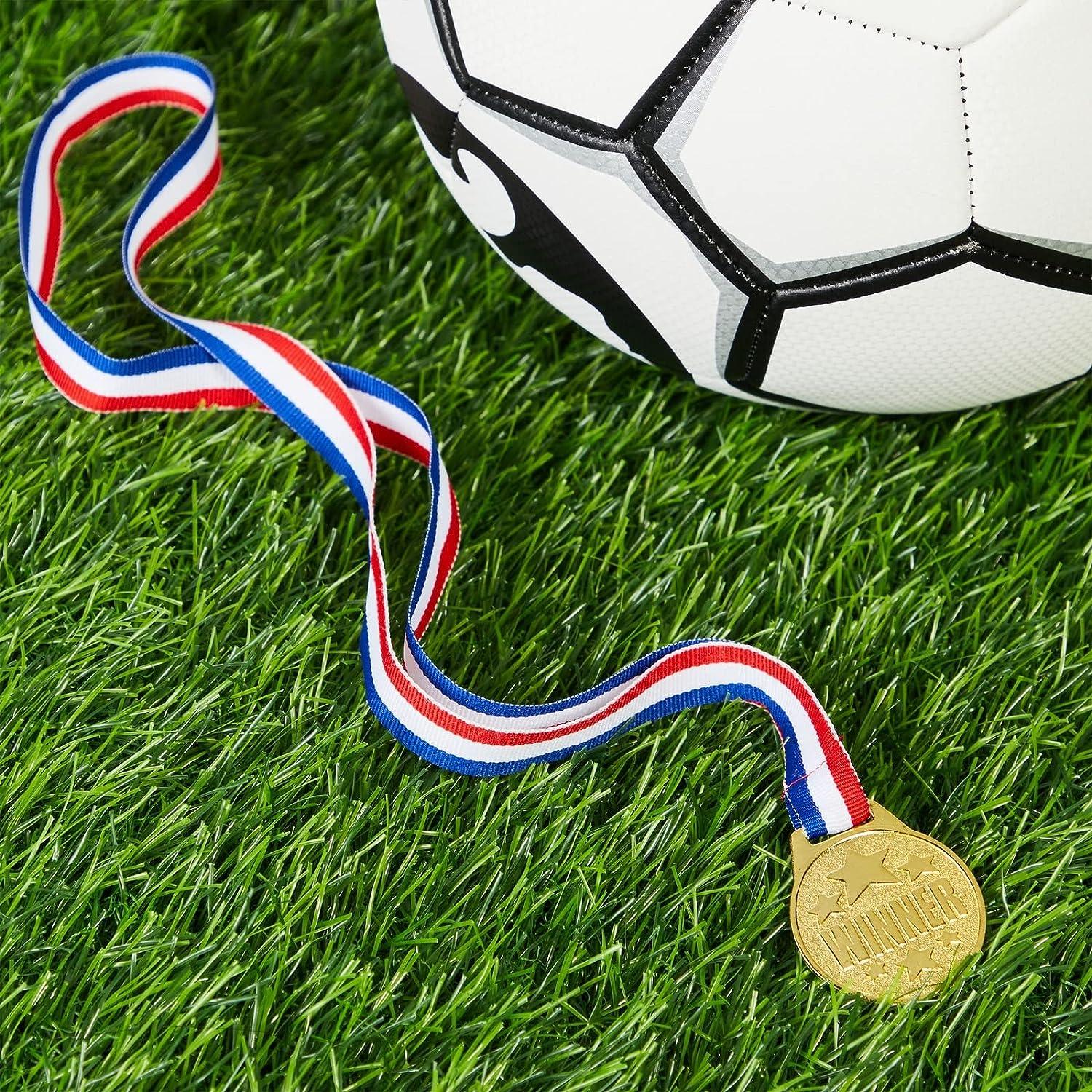 Juvale 24 Pack Gold 1.5 Winner Medals with Neck Ribbon - Perfect for ...