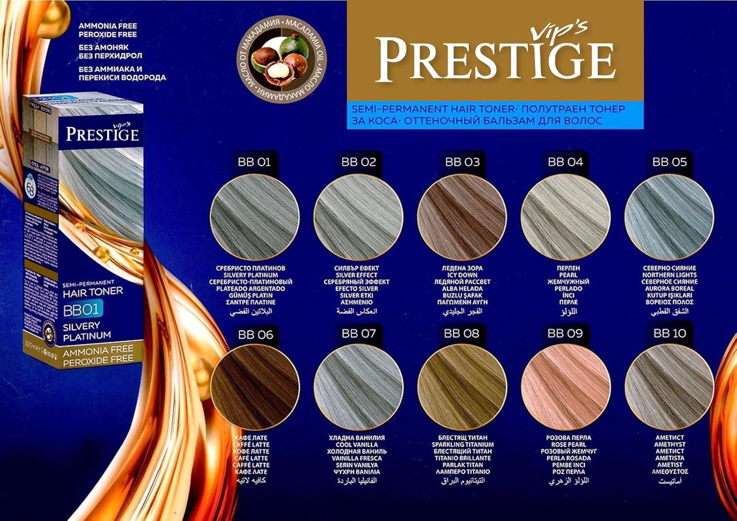 VIPS Prestige Silver Platin 01 Haar-Toner | Ammonia-Free Semi-Permanent ...