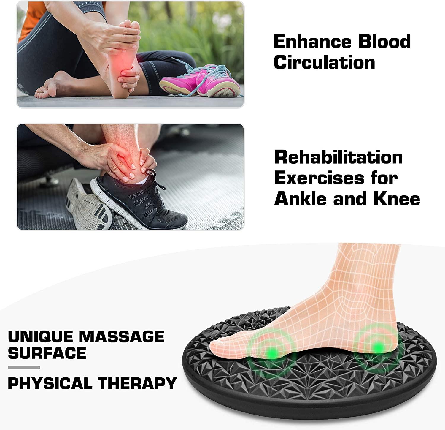 EVERYMILE Inflated Balance Board Wobble Cushion - Extra Thick Core ...