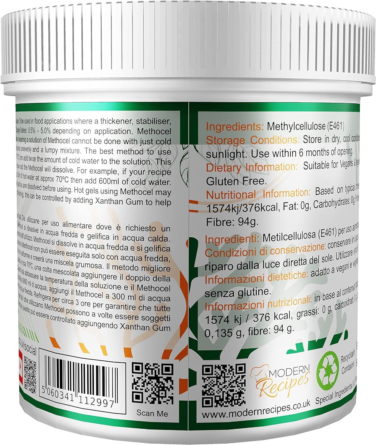 Methocel (Methylcellulose) 500g Premium Quality Food Grade Vegan Non ...