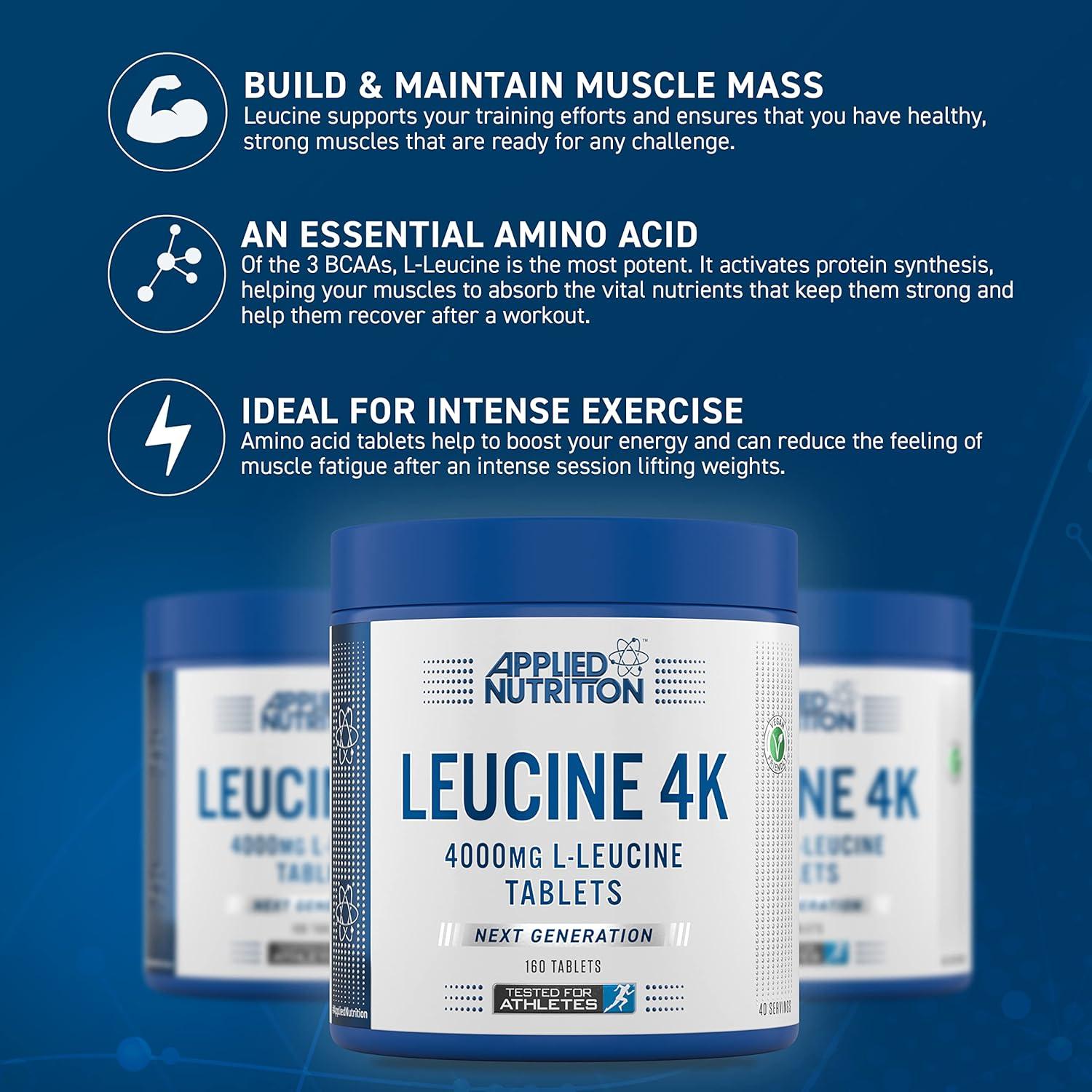 Leucine 4K 160 Capsules - Premium Quality Branched Chain Amino Acid ...