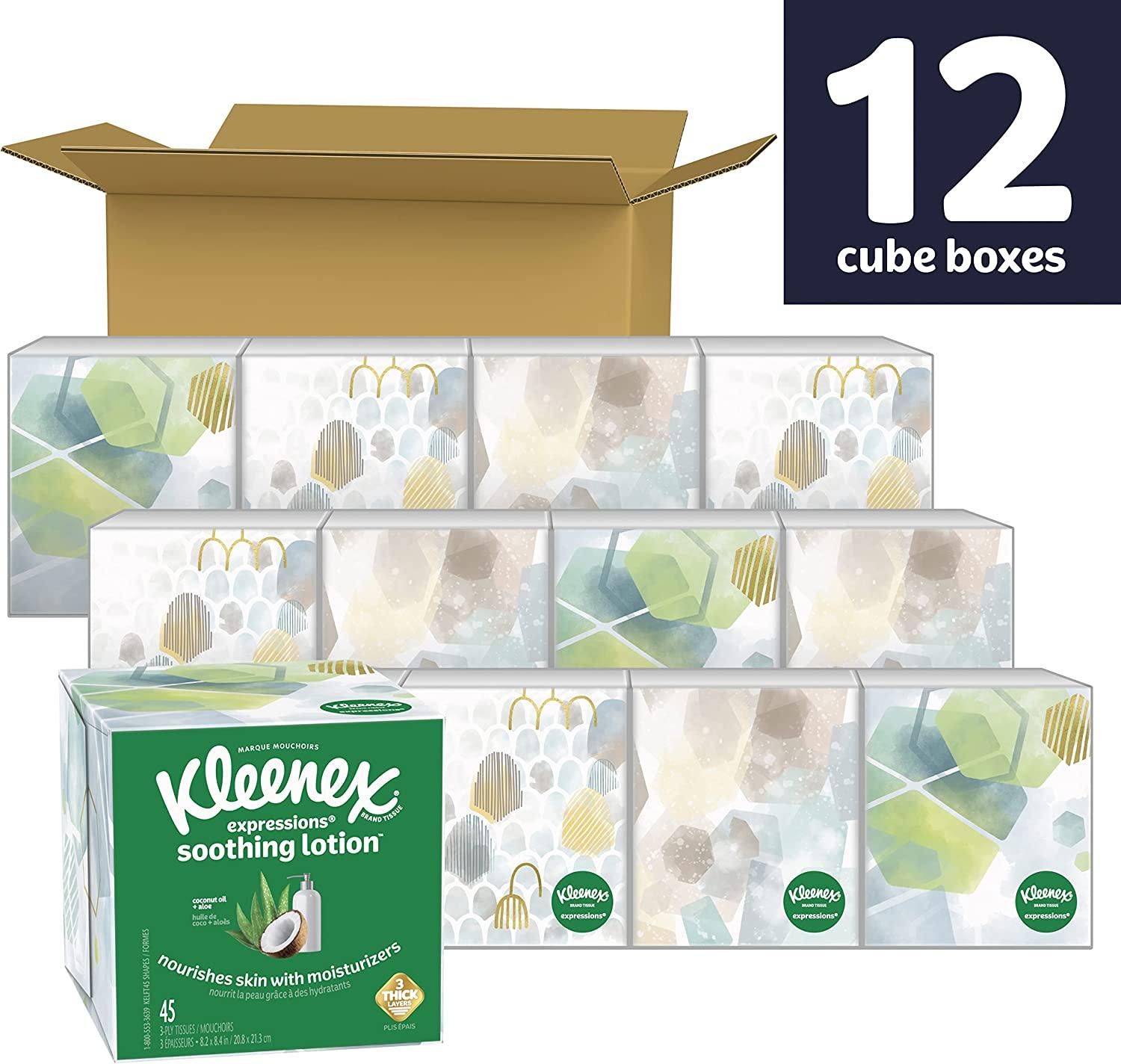 Kleenex Expressions Soothing Lotion Facial Tissues with Coconut Oil ...