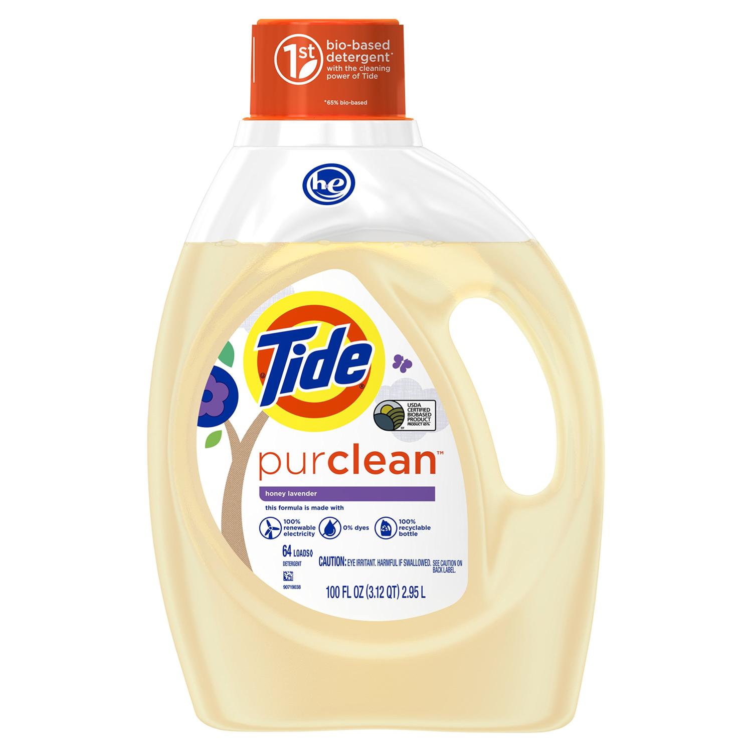 Buy Tide HE PurClean Laundry Detergent 100 oz - Eco-Friendly Powerful ...