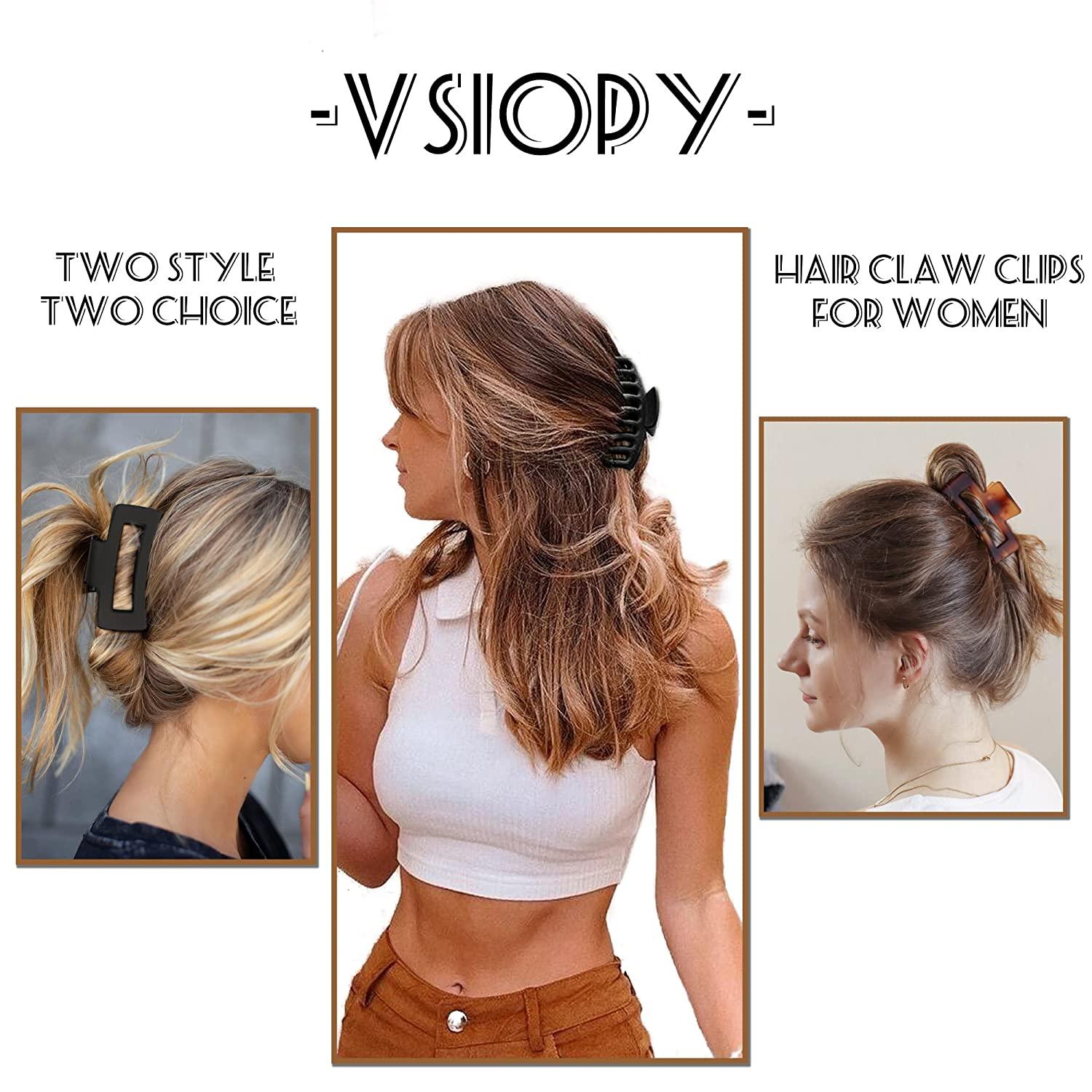 Vsiopy 6pcs 3.5 Inch Claw Clips for Thick & Thin Hair | Girls' & Women ...