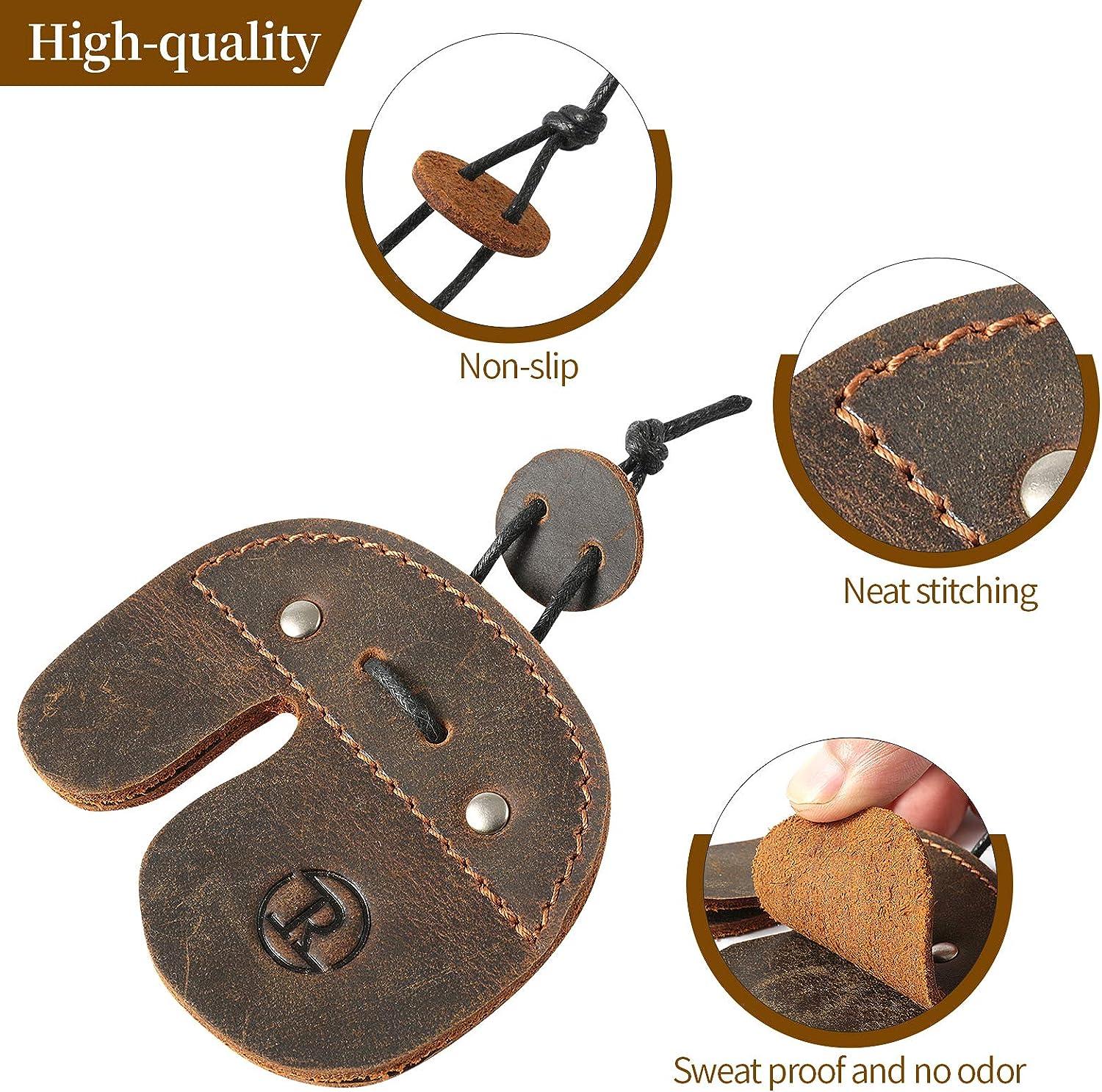 Ringsun Handmade Leather Archery Finger Tab for Recurve Bow Shooting ...