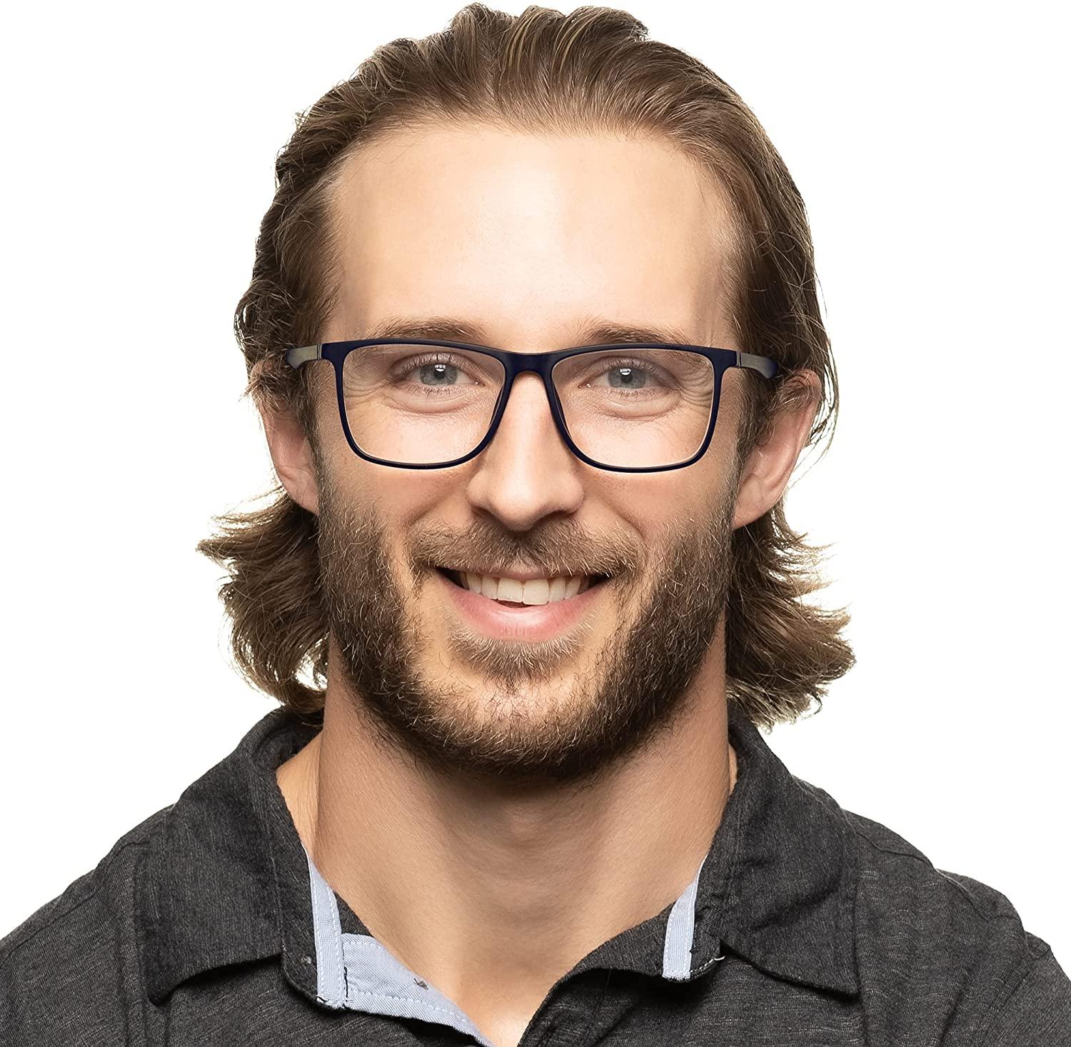 SeeLife R-775 Large Frame Men's Reading Glasses (+1 to +4.0) Blue 2.5x ...