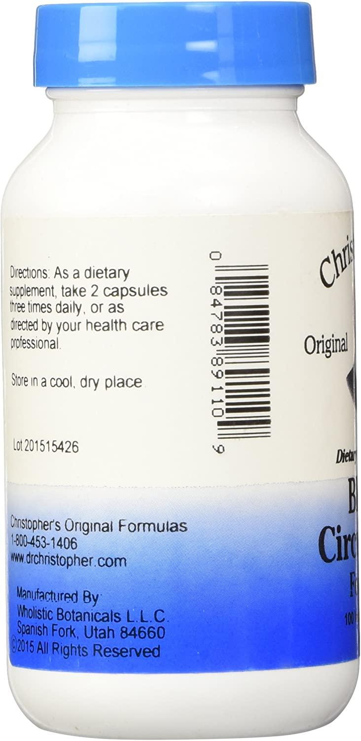 Christopher's Original Formulas Blood Circulation Formula 475mg - 100 ...