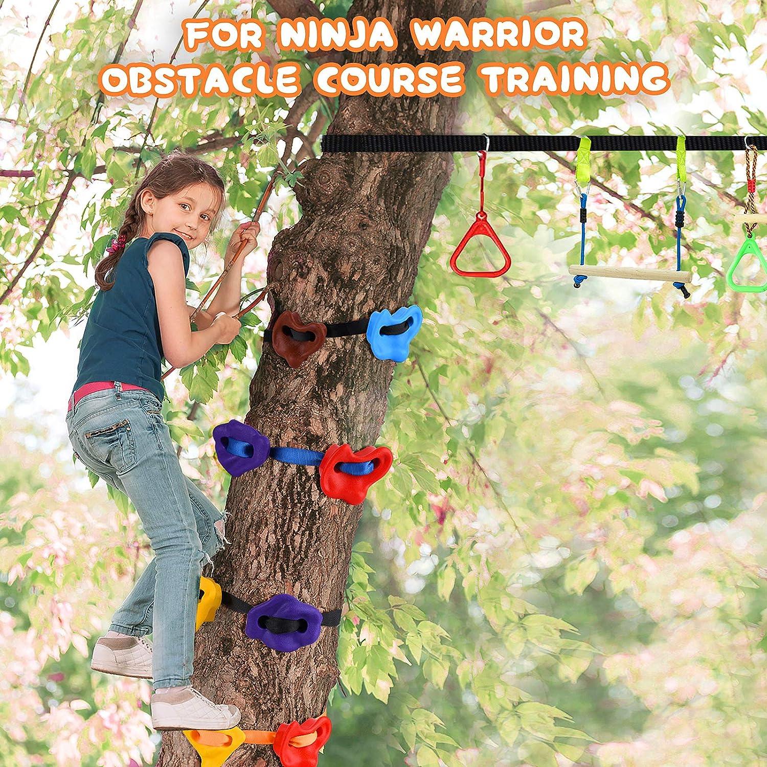Happy Motte Tree Rock Climbing Holds for Kids - 12 Holds with 6 Ratchet ...