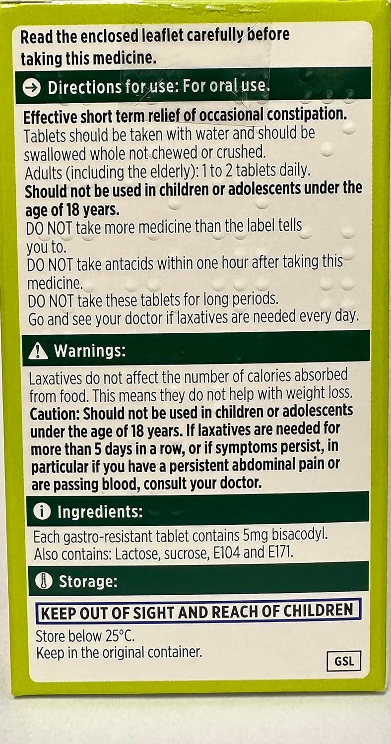 Almus Constipation Relief 5mg Bisacodyl Gastro-Resistant Tablets - Pack ...