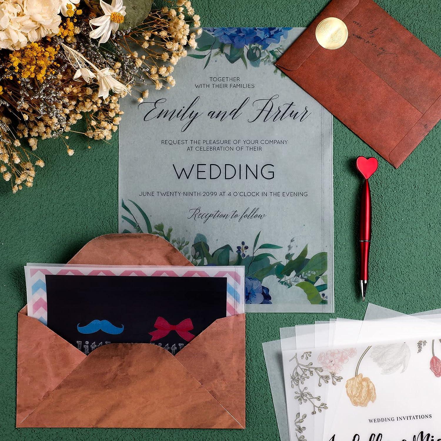 300 Sheets 8.5x11 Translucent Vellum Paper for Wedding Invitations ...