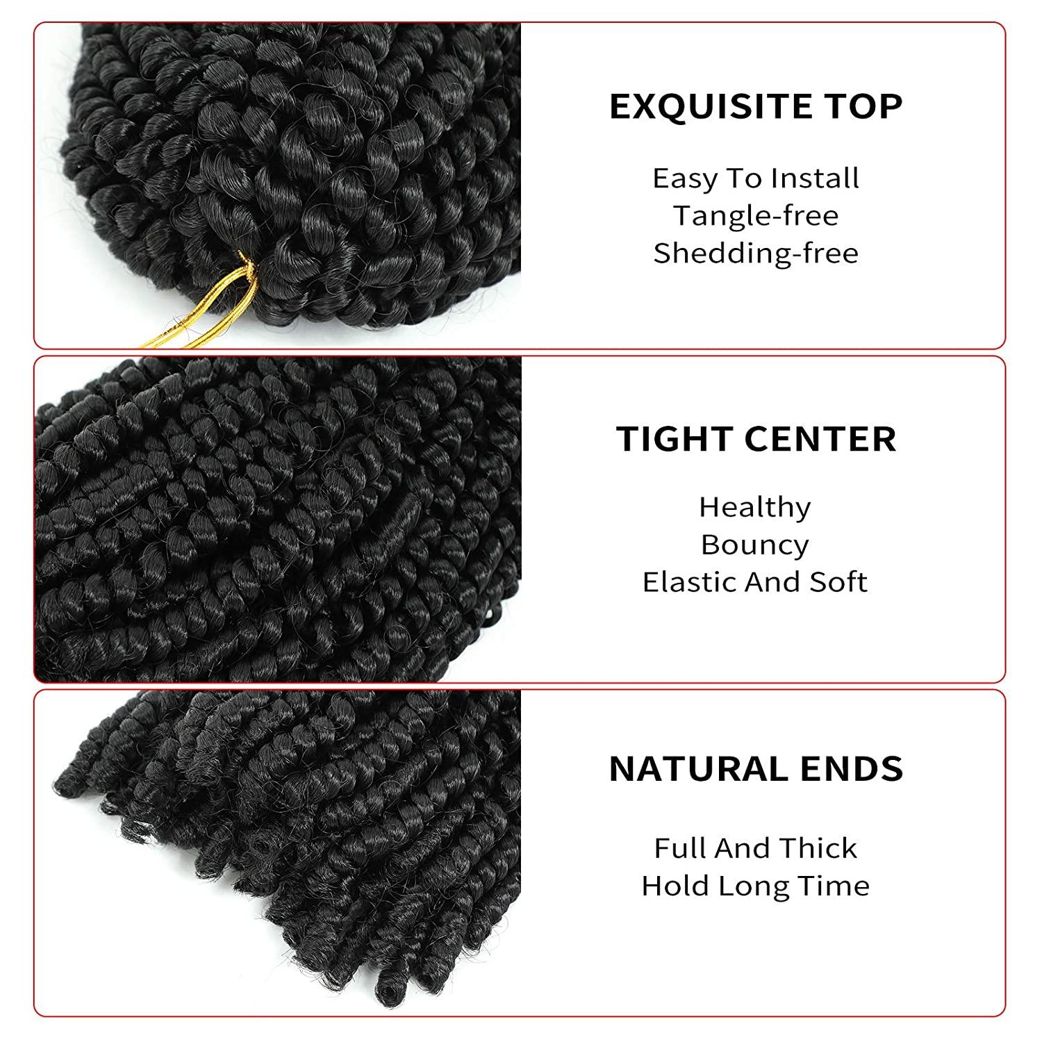 12 Inch Spring Twist Hair 6 Pack - Water Wave Passion Crochet Braids in ...