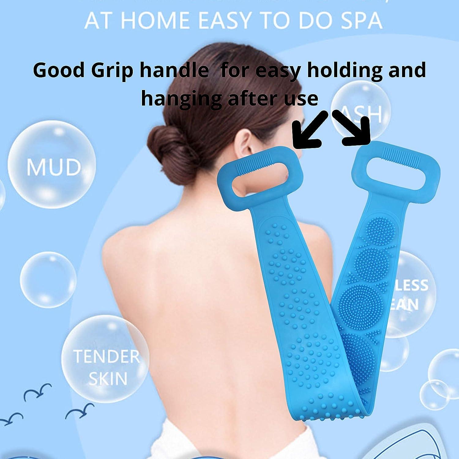 Silicone Exfoliating Shower Back Scrubber Towel | Bio Sponge with ...