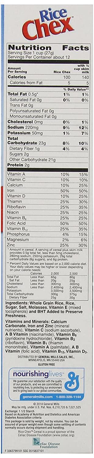 Gluten-Free Chex Rice Cereal 12oz (Pack of 2) by General Mills | Buy ...