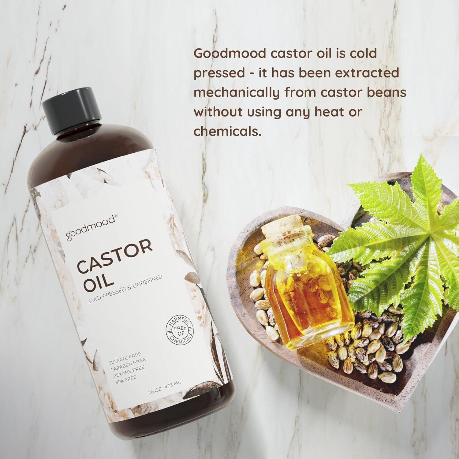GoodMood Castor Oil 16 oz Multipurpose 100% Pure Castor Oil Cold ...
