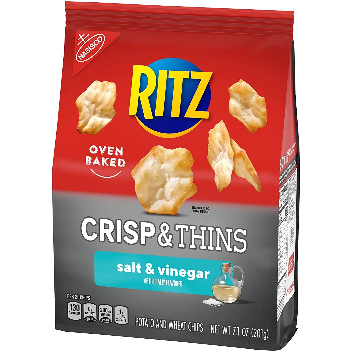 RITZ Crisp and Thins Salt and Vinegar Chips - 6 Pack (7.1 oz each ...