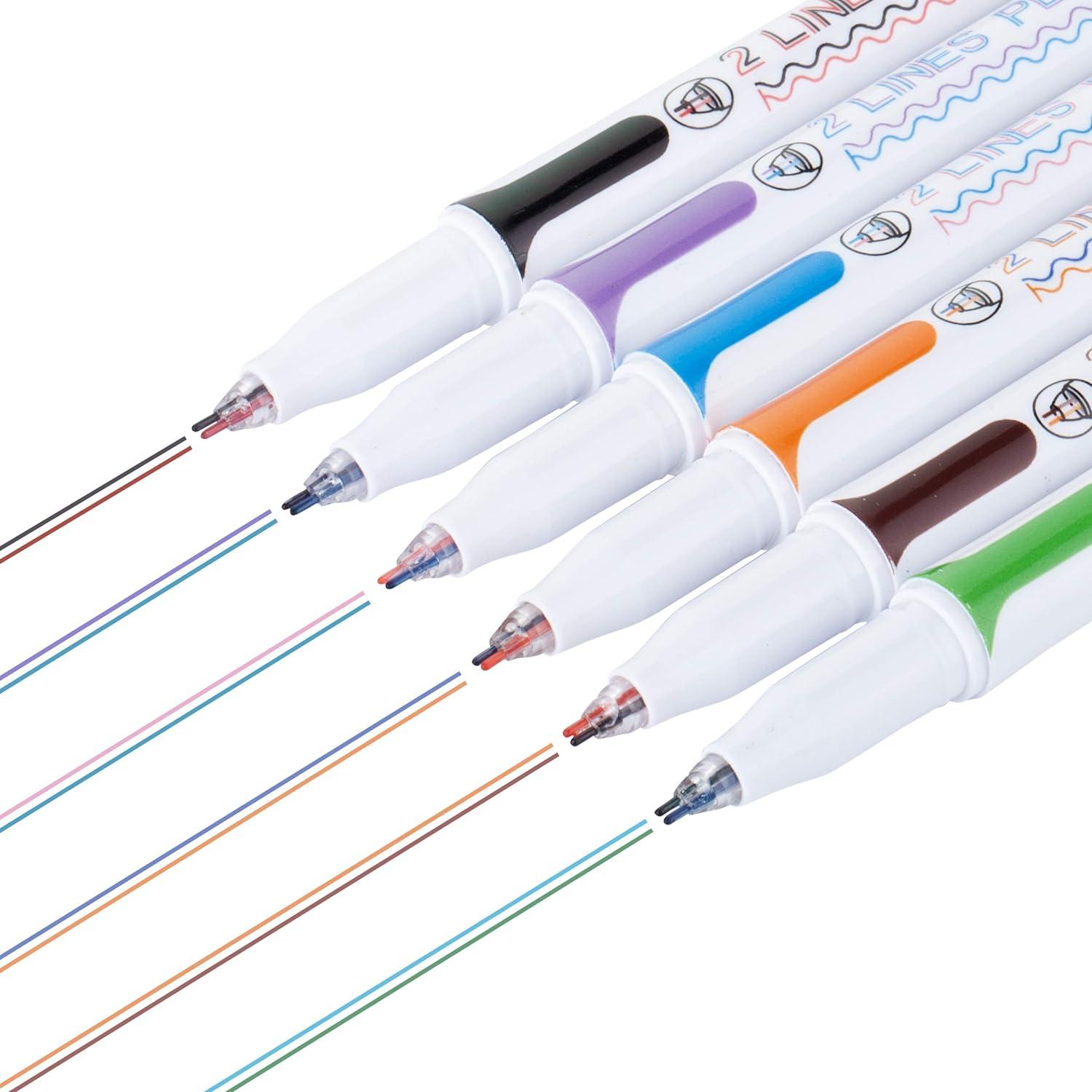Mr. Pen- Double Line Pen 6 Pack Assorted Colors Double Line Pens Bible ...