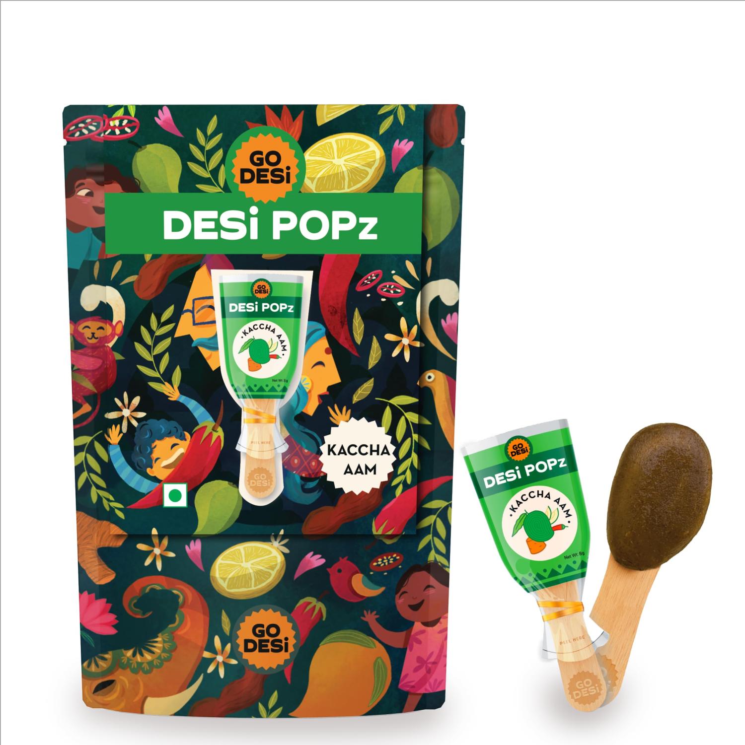 GO DESi Kaccha Aam Pop Aam Candy 3 x Pack of 10 pcs Desi Popz 240 g ...