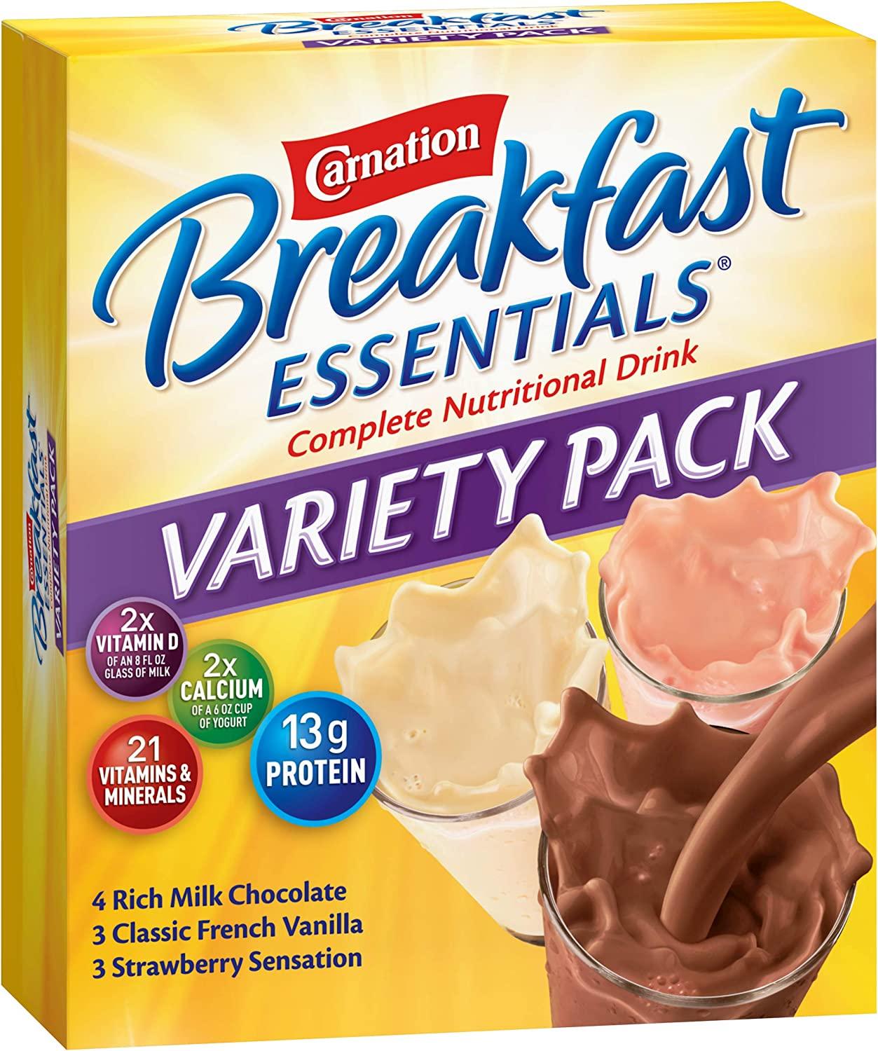 Carnation Breakfast Essentials Powder Drink Mix Variety Pack - 10 Count ...