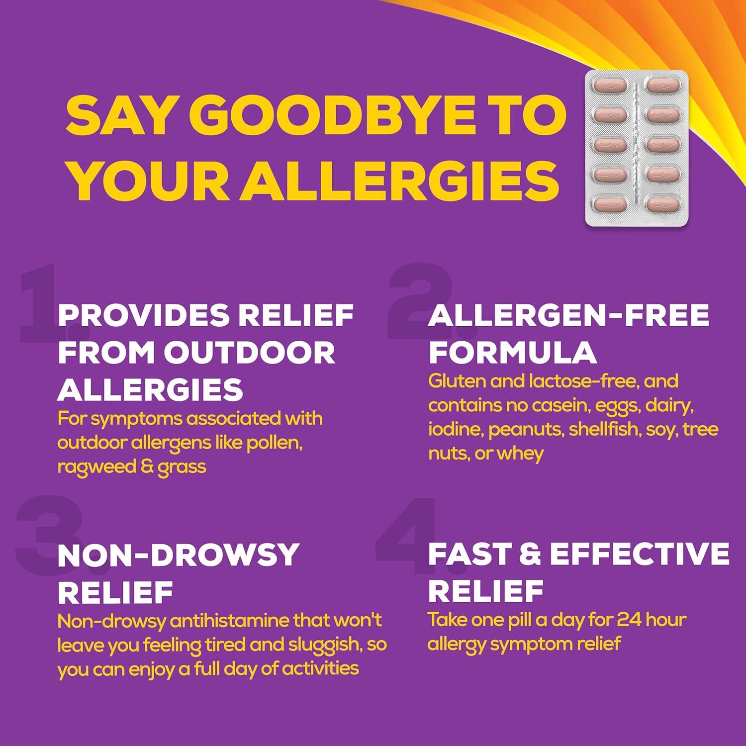 Allegra 24 Hour Allergy Medication Non Drowsy Fast and Effective Multi ...