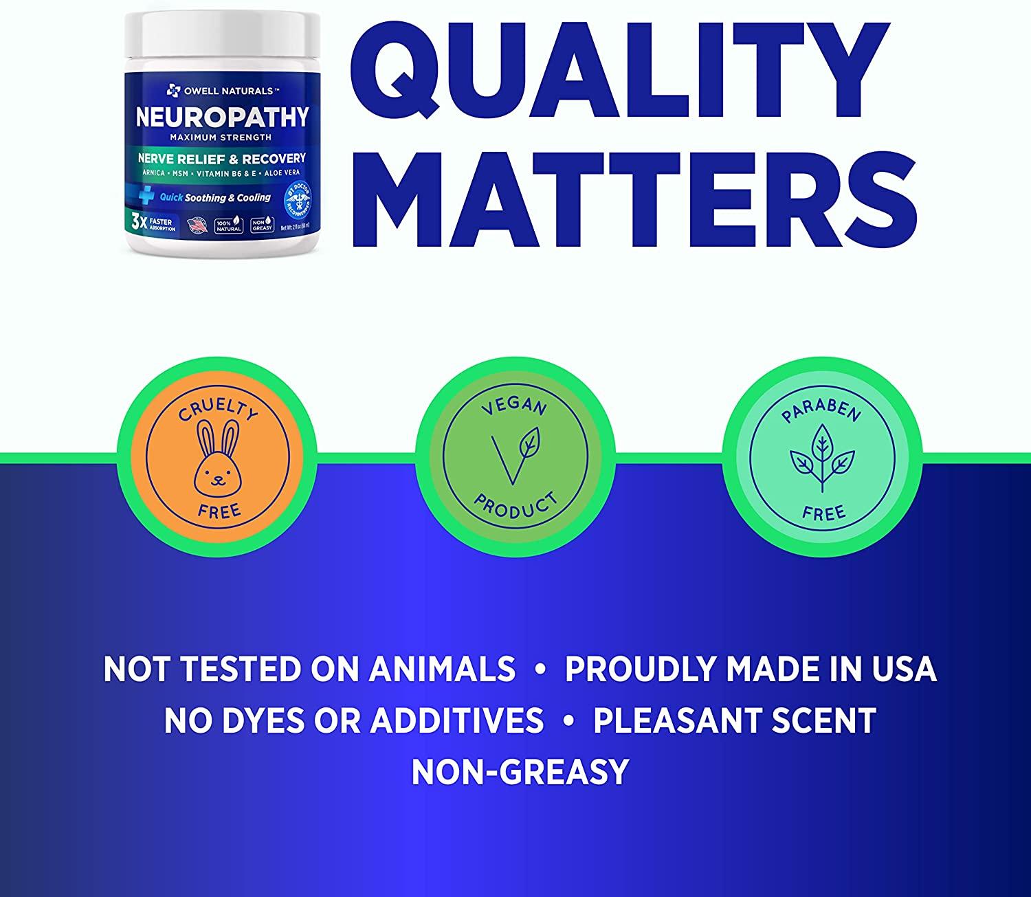 OWELL NATURALS Neuropathy Nerve Relief Cream - Maximum Strength, Non ...