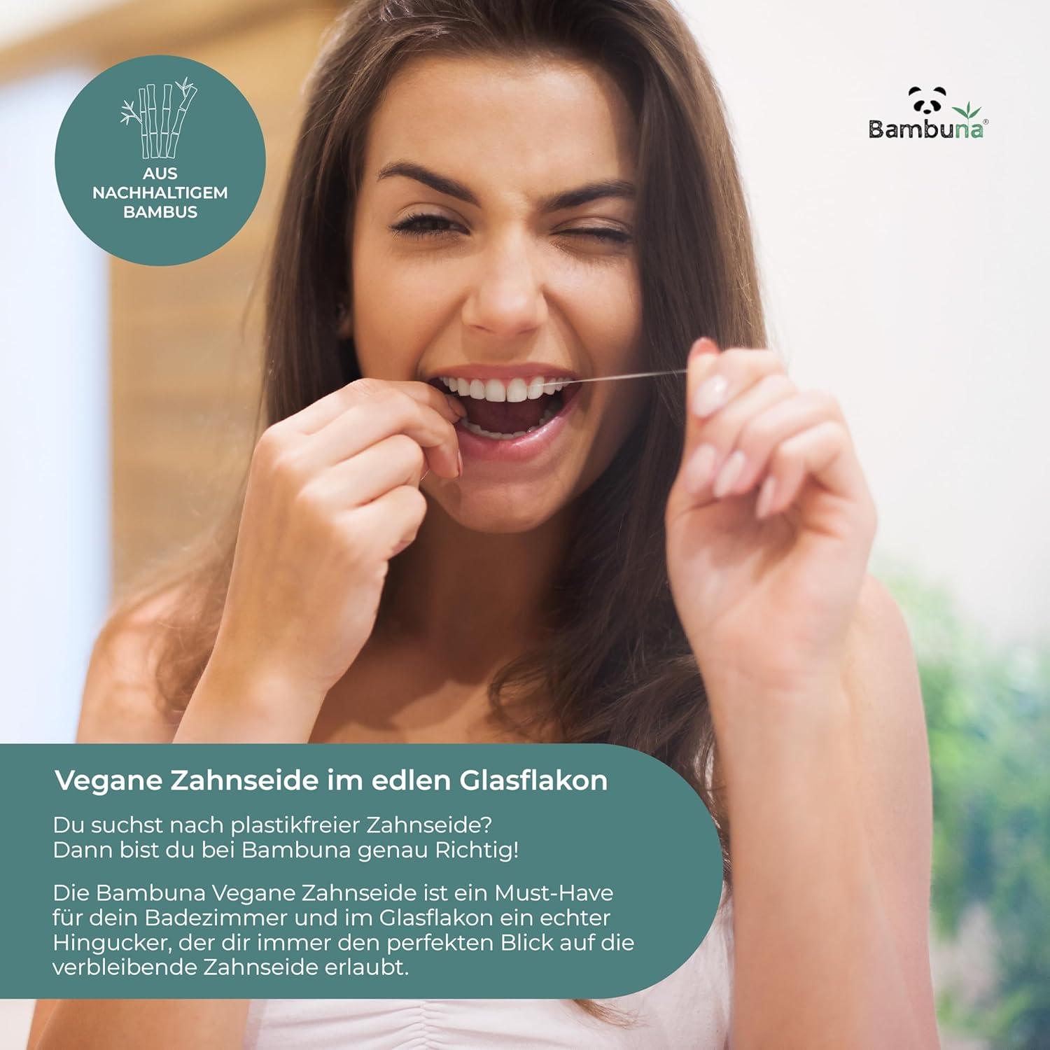 Bambuna Mint Dental Floss 30m - Zero Waste Vegan Plastic-Free in Glass ...
