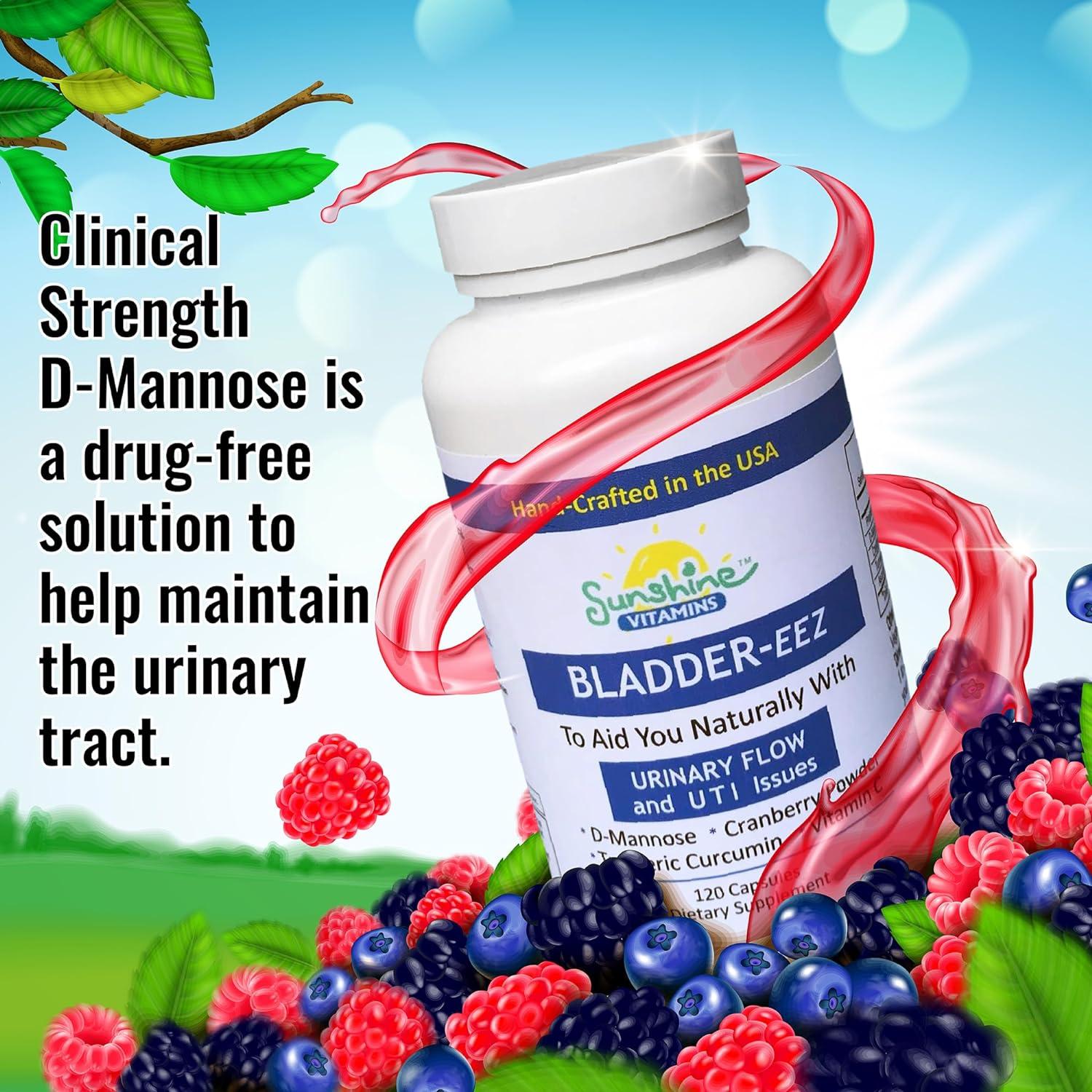 Bladder-EEZ UTI Relief with Sunshine Vitamins D-Mannose - All-Natural ...