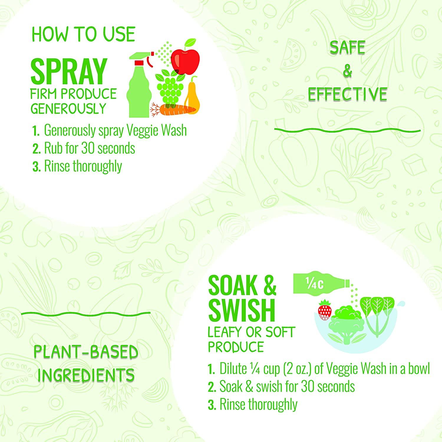 Organic Veggie Wash â€“ 16 oz Fruit & Vegetable Cleaner for Safe ...