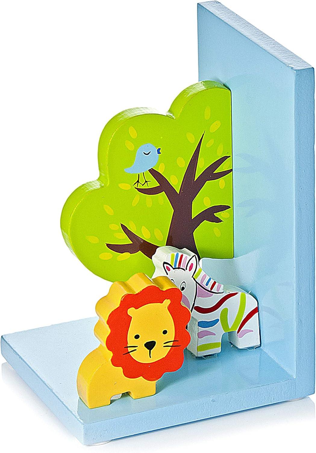 Mousehouse Gifts Wooden 3D Safari Jungle Baby Bookends for Kids ...