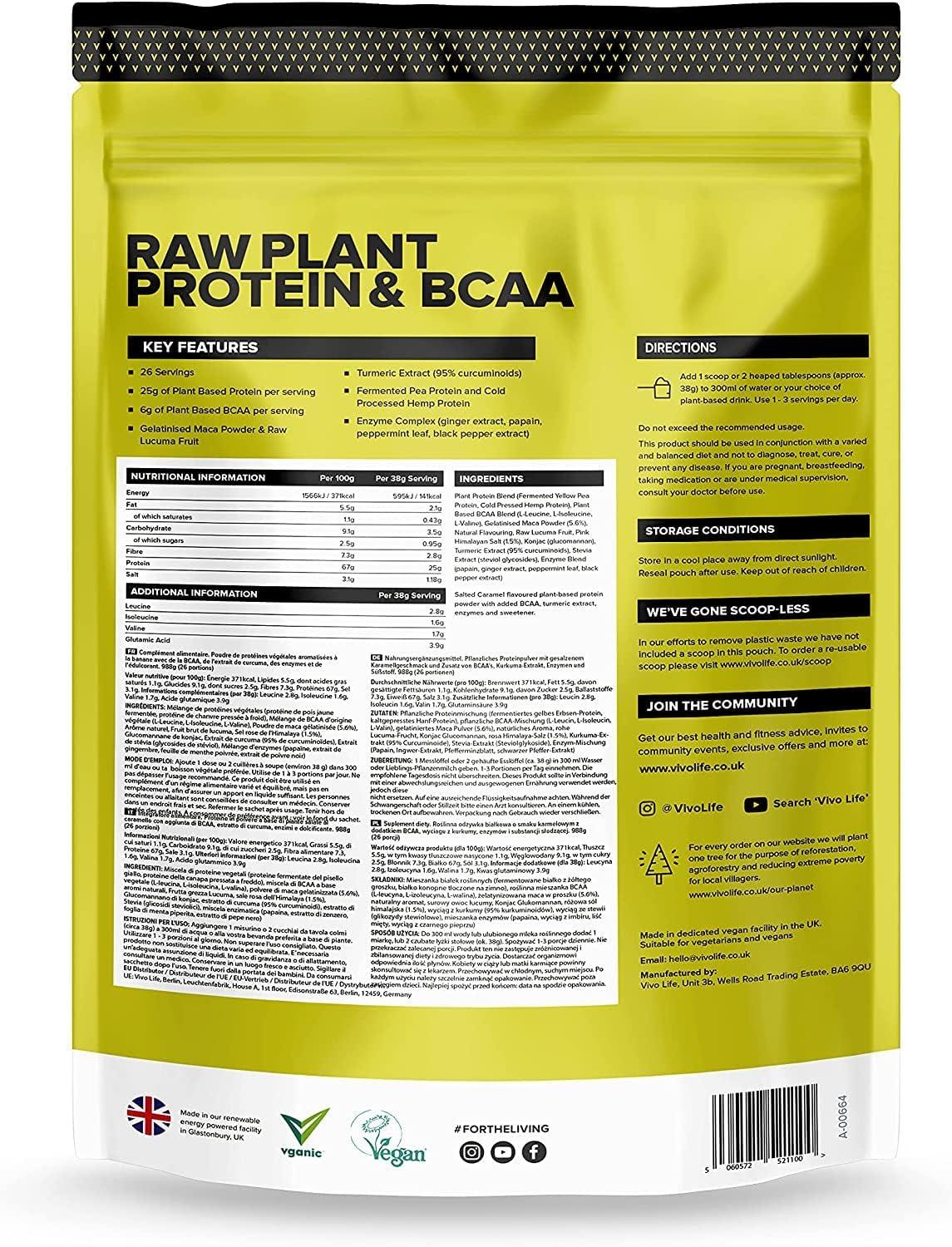Vivo Life Perform - Raw Vegan Protein Powder | Peas & Hemp Protein with ...