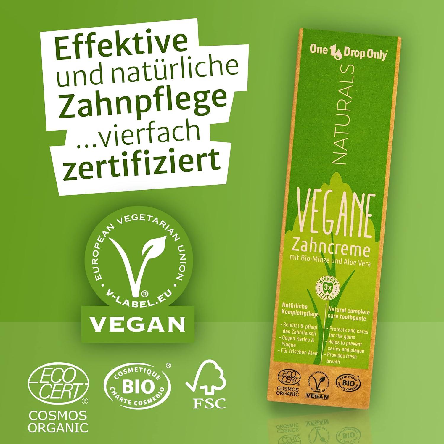 One Drop Only Naturals: Organic Mint & Bio-Aloe Vera Vegan Toothpaste ...