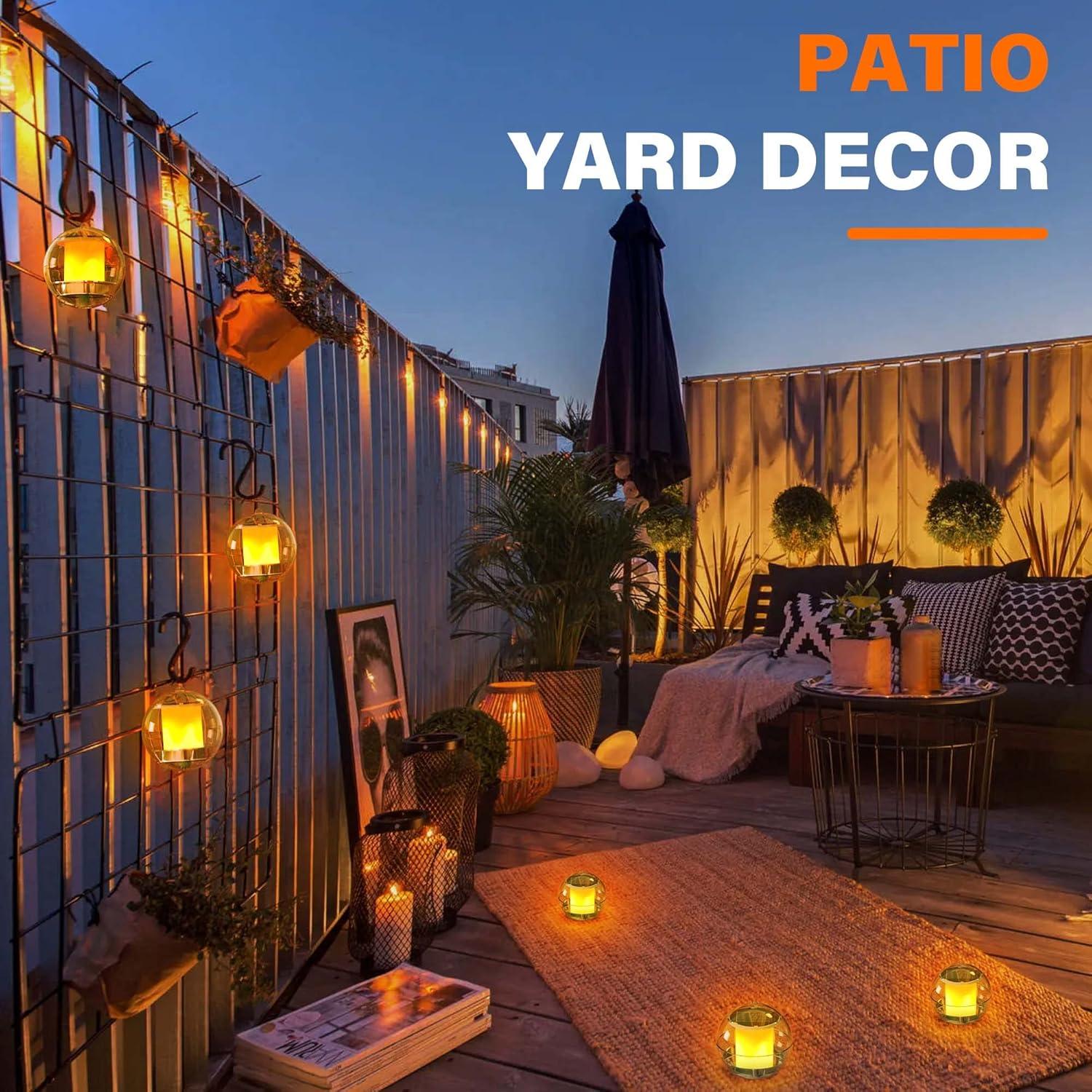 Solar Floating Flame Pool Lighting - 2PCS Water Lanterns for Garden ...