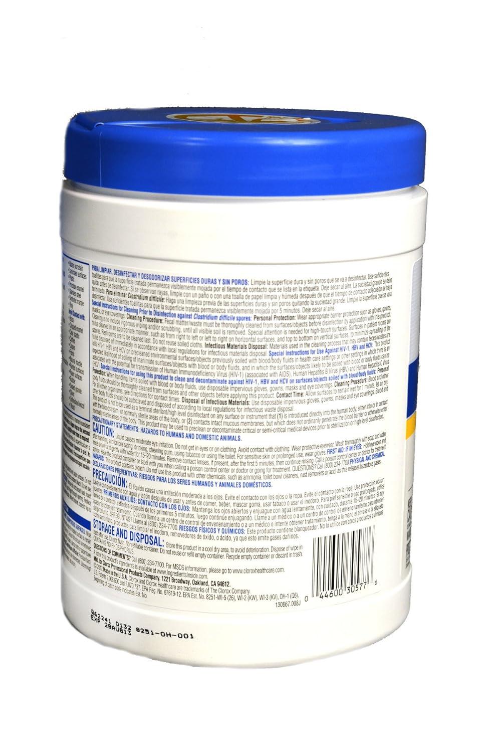 Clorox 30577 Healthcare Bleach Germicidal Wipes (150 Count) | Hospital ...