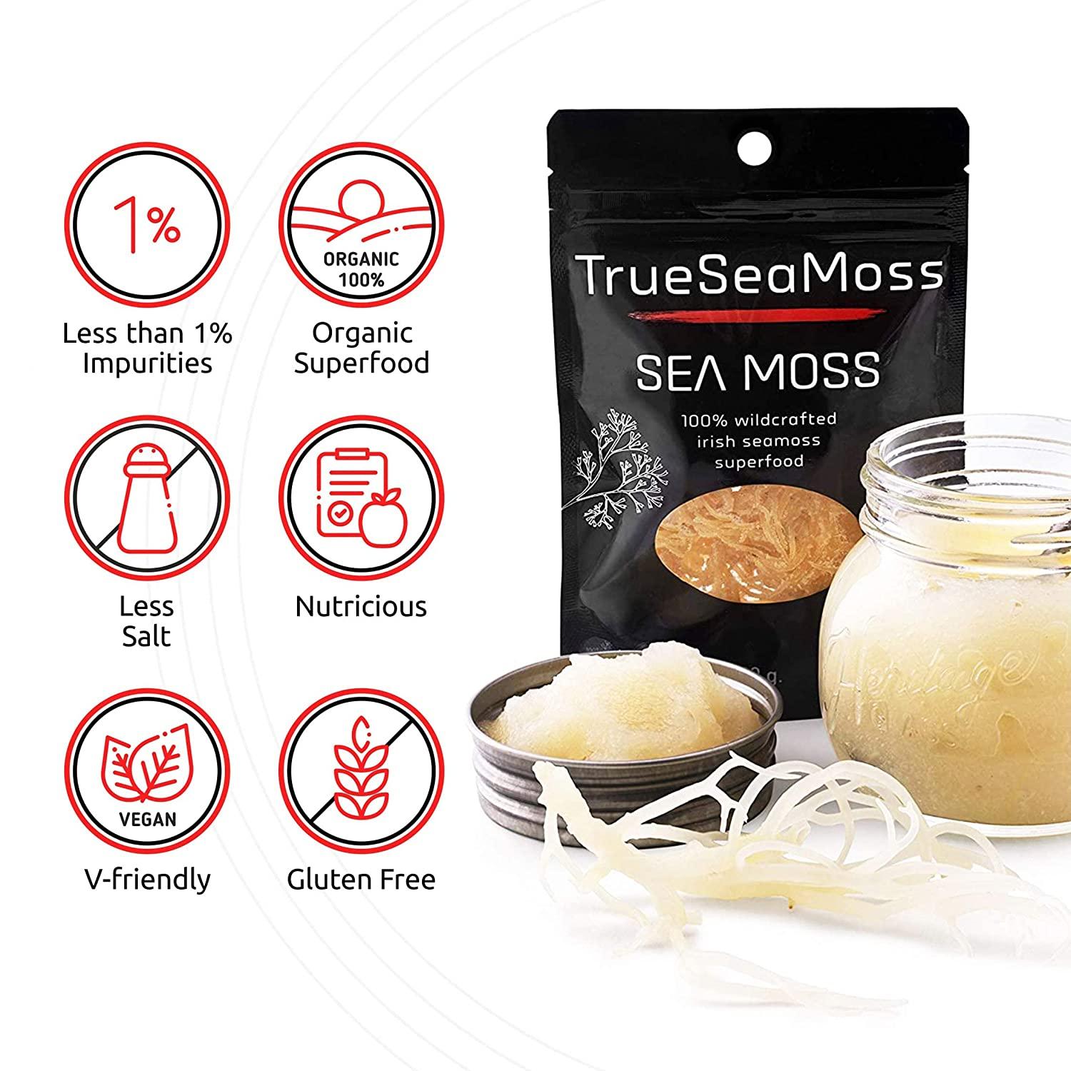 TrueSeaMoss Raw Organic Irish Sea Moss 1lb - Wildcrafted, Clean ...
