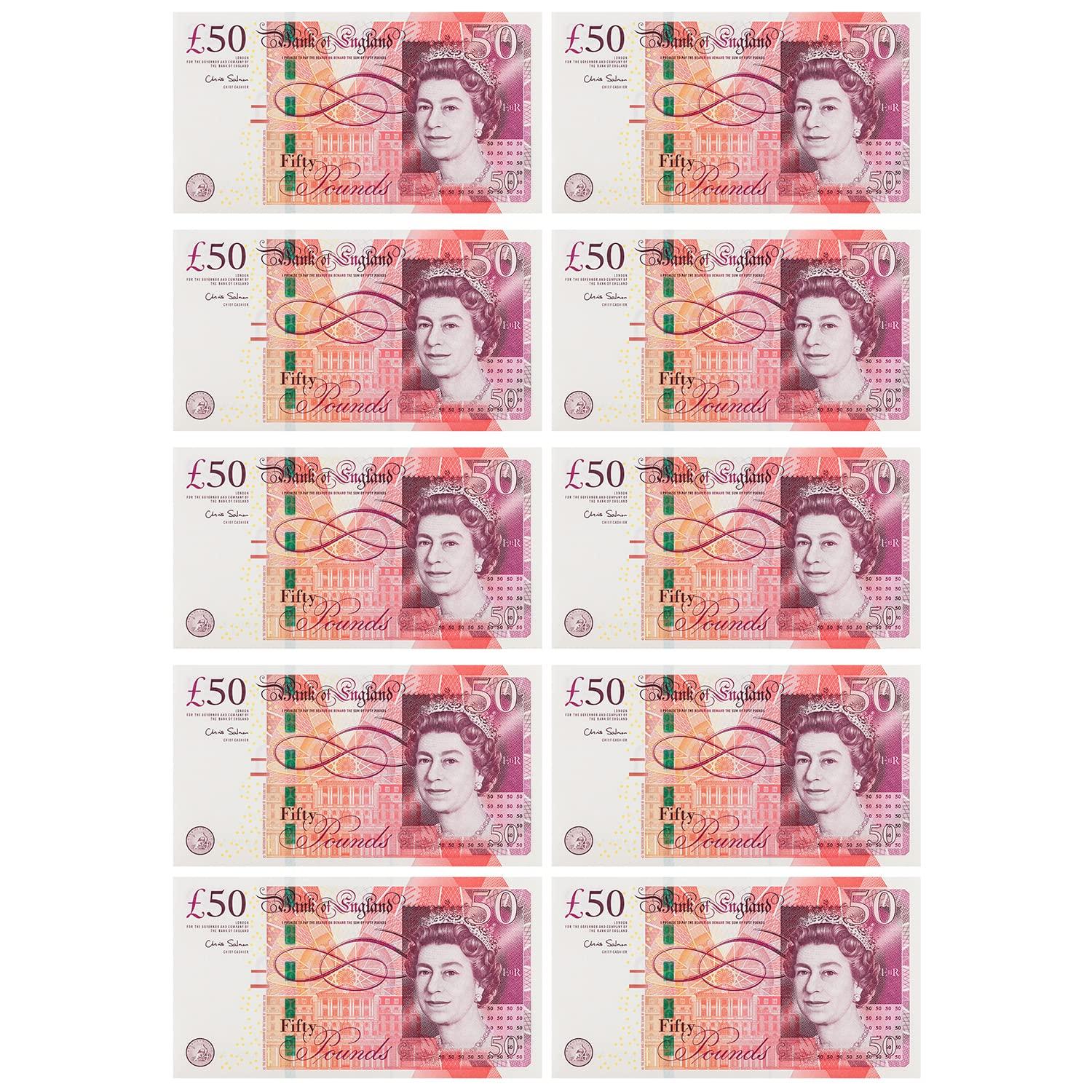 50 Pound Notes Pre-Cut Edible Money Wafer Rice Paper Cupcake Toppers ...